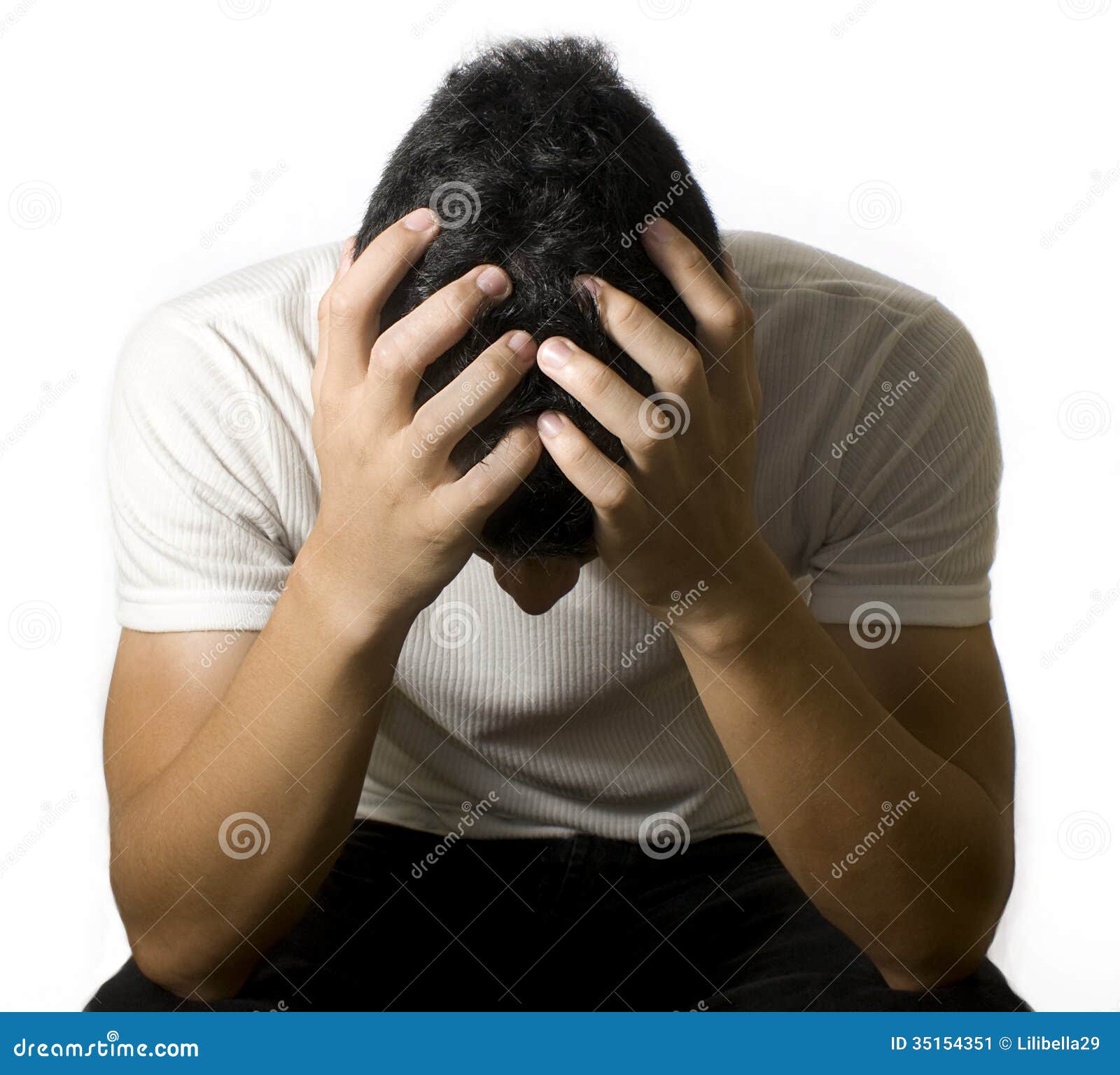 Man worried stock image. Image of anxious, frustration - 35154351