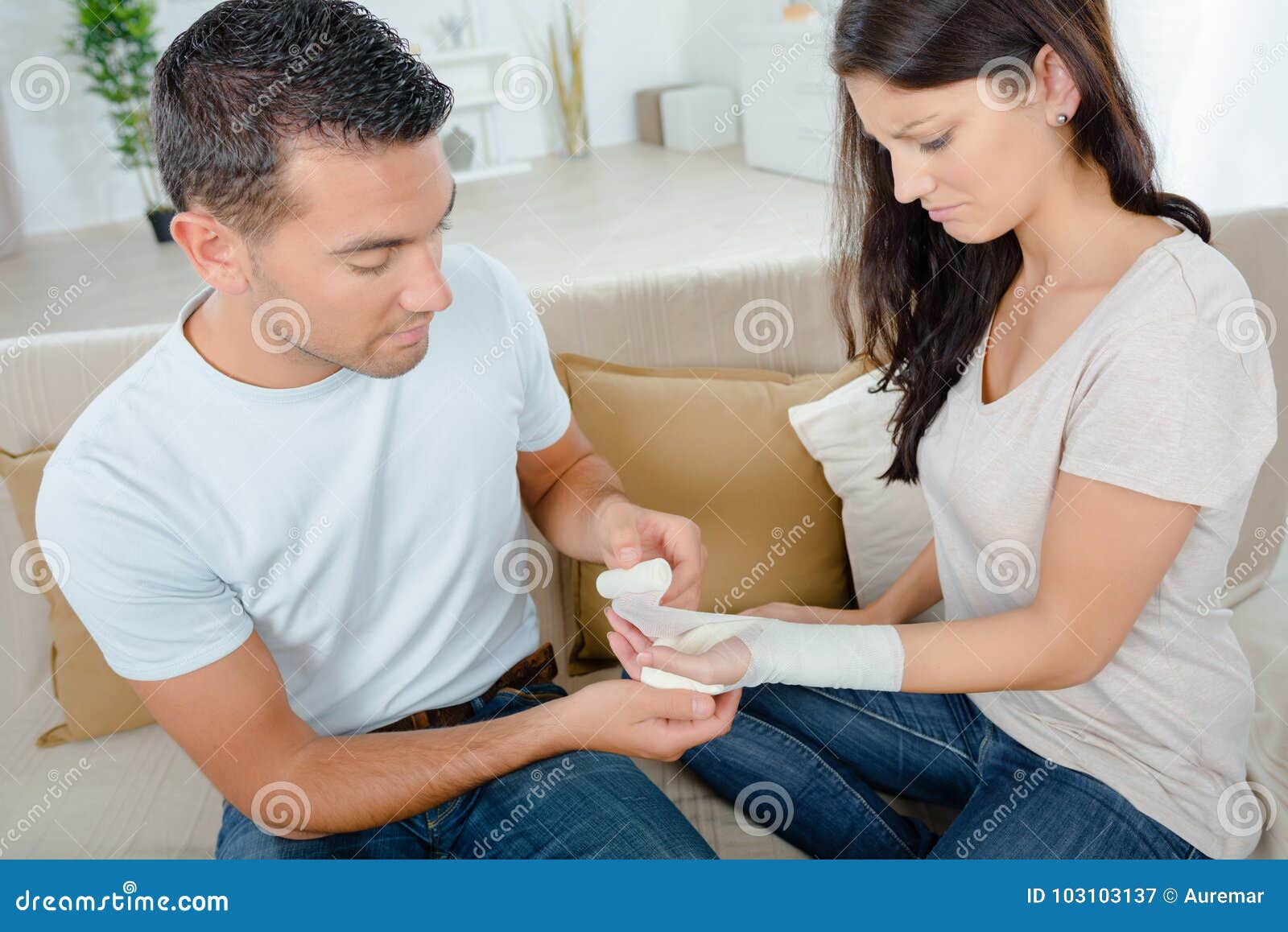 Man wrapping injured wrist stock image. Image of orthopedics - 103103137