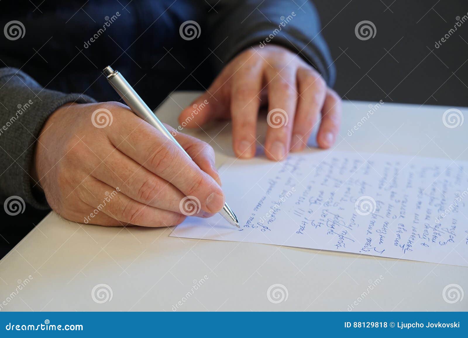Man write letter stock photo. Image of document, paper - 88129818