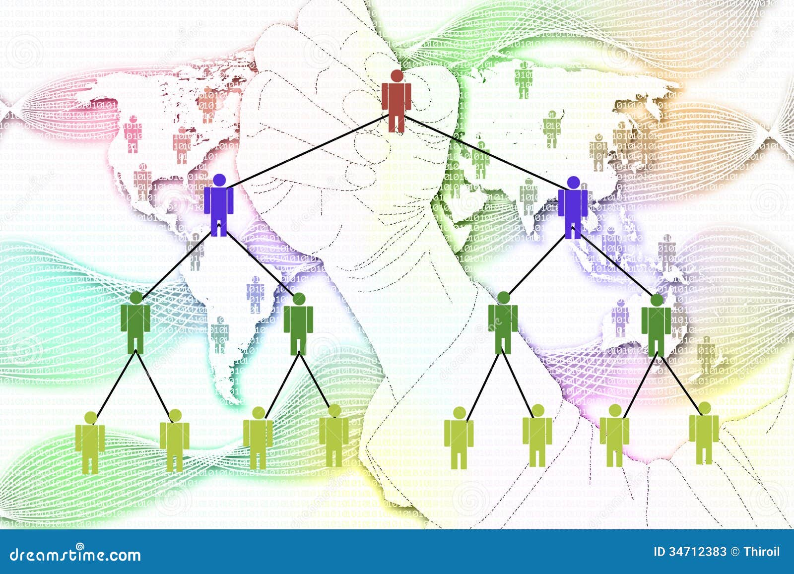 The Man Write Network Marketing on World Map Background. Stock ...