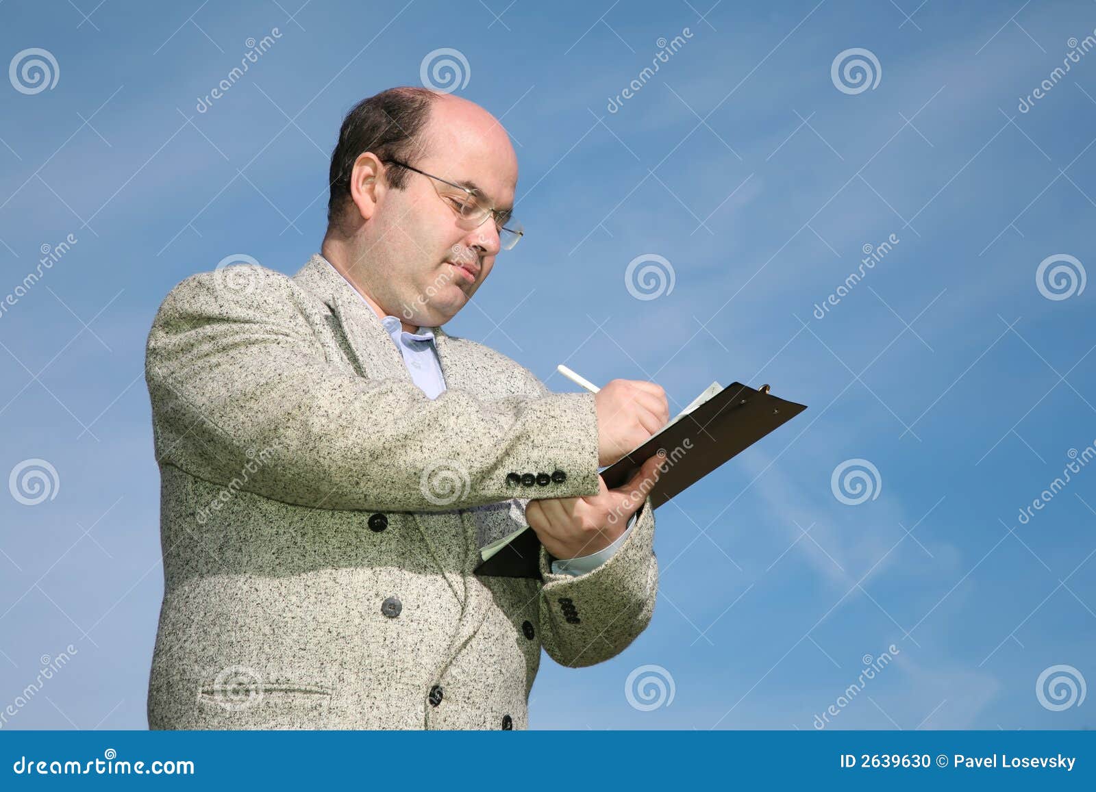 Man write something stock photo. Image of person, overweight - 2639630
