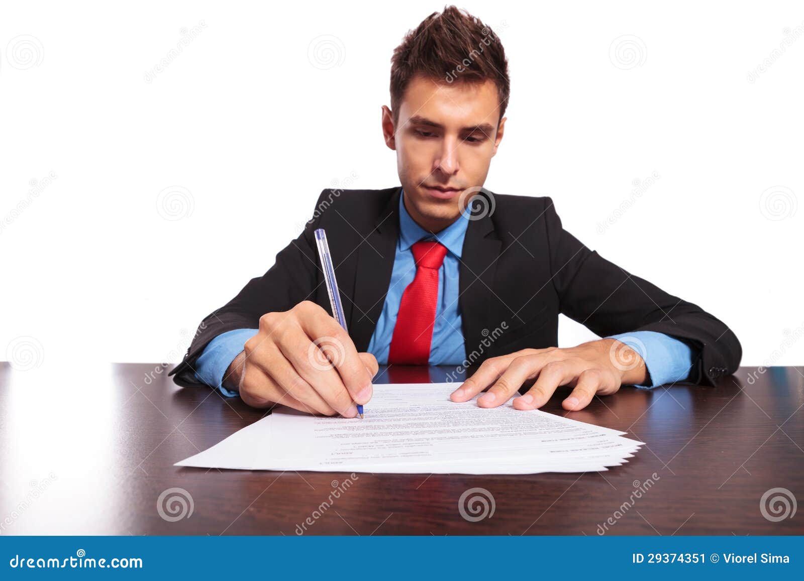 Man writes at desk stock image. Image of concentrated - 29374351
