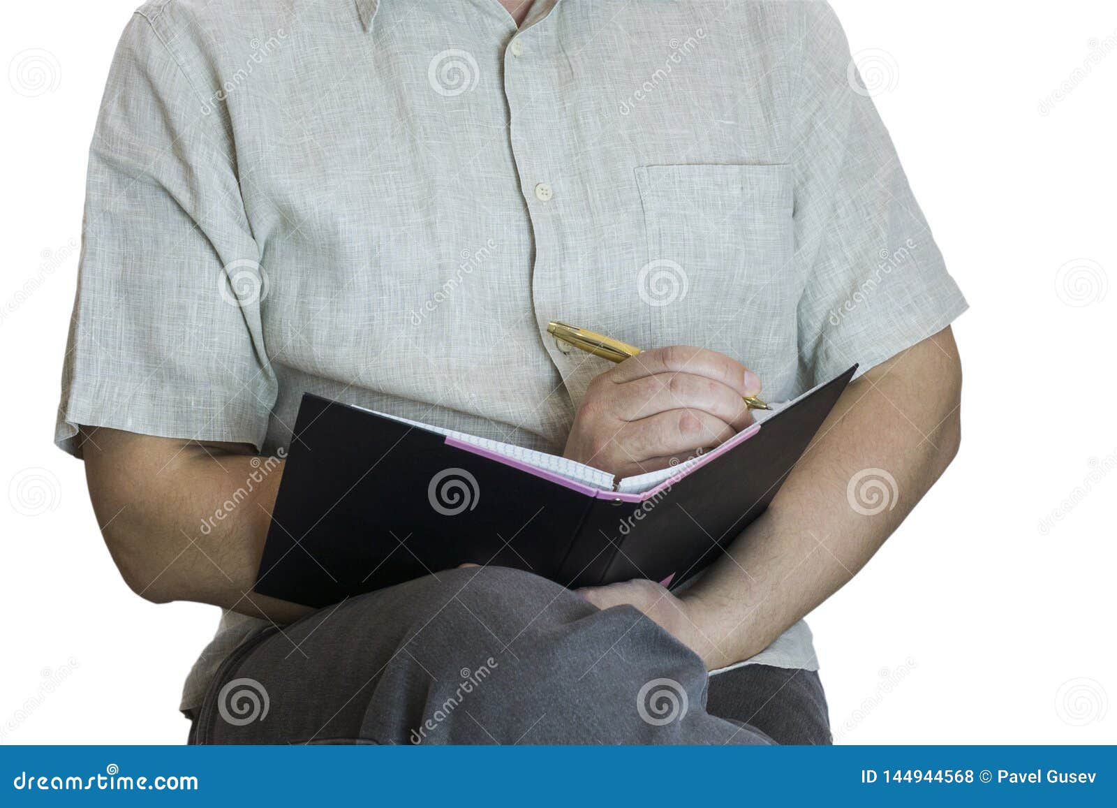 A Person Writes, Makes Notes in a Notebook Stock Photo - Image of ...