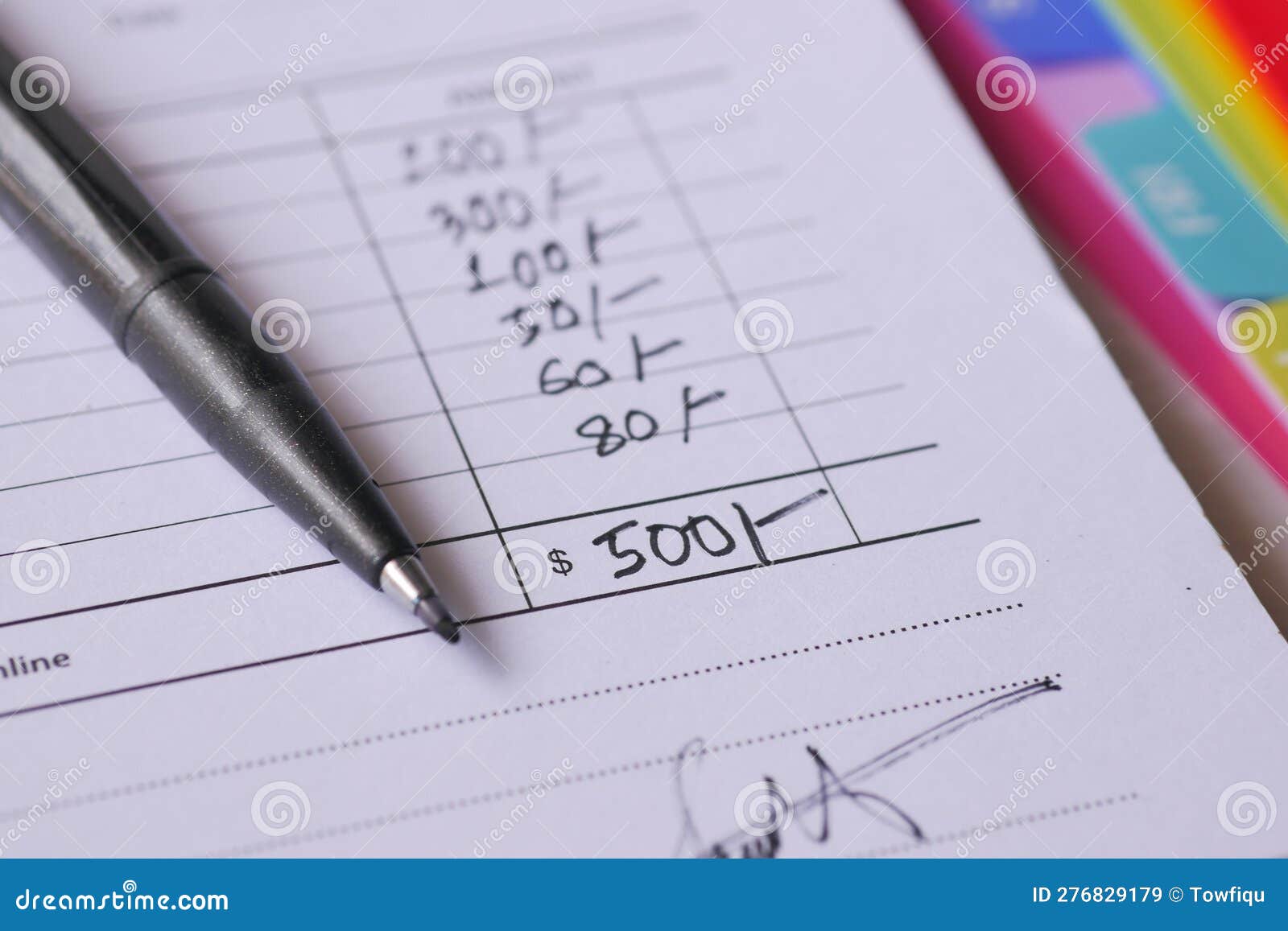 A Man Writes Payment Due in a Paper Form Stock Image - Image of text ...
