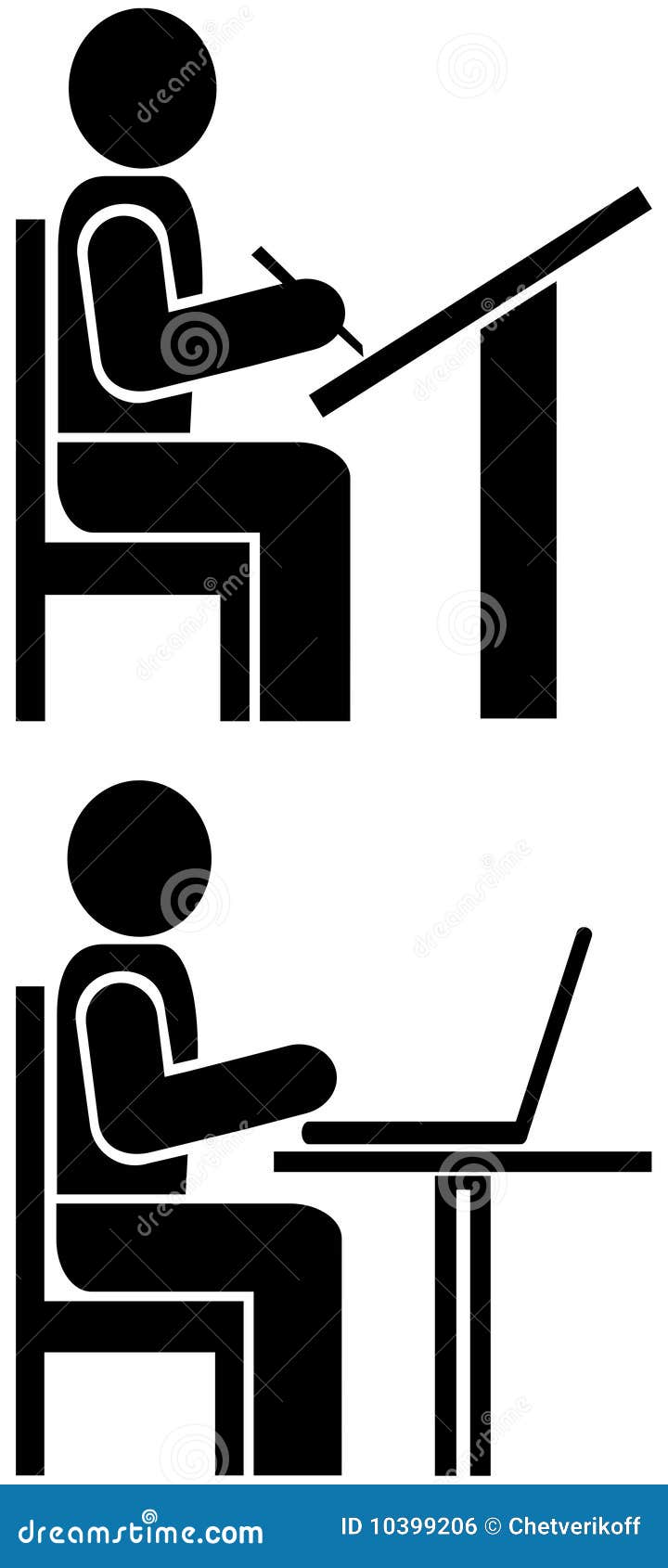 Man Writes - Pictogram, Symbol Vector Illustration | CartoonDealer.com ...