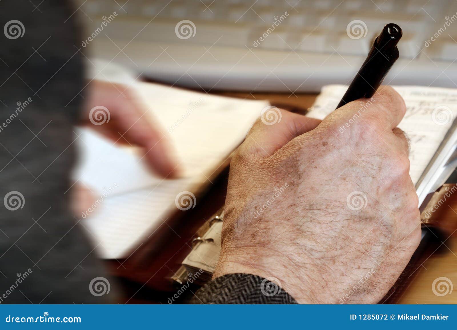 Man writing stock photo. Image of note, business, male - 1285072