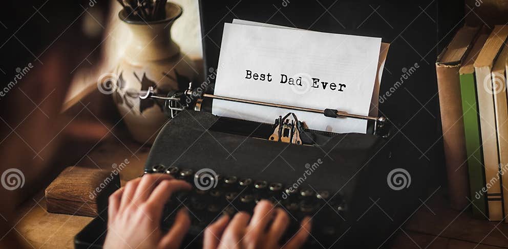 Man writing best dad ever stock illustration. Illustration of classic ...