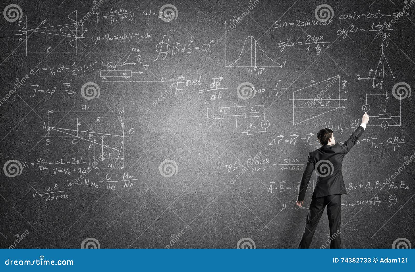Man writing on blackboard stock image. Image of classroom - 74382733