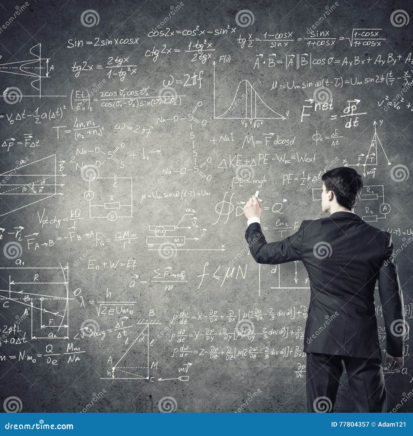 Man writing on blackboard stock image. Image of choice - 77804357