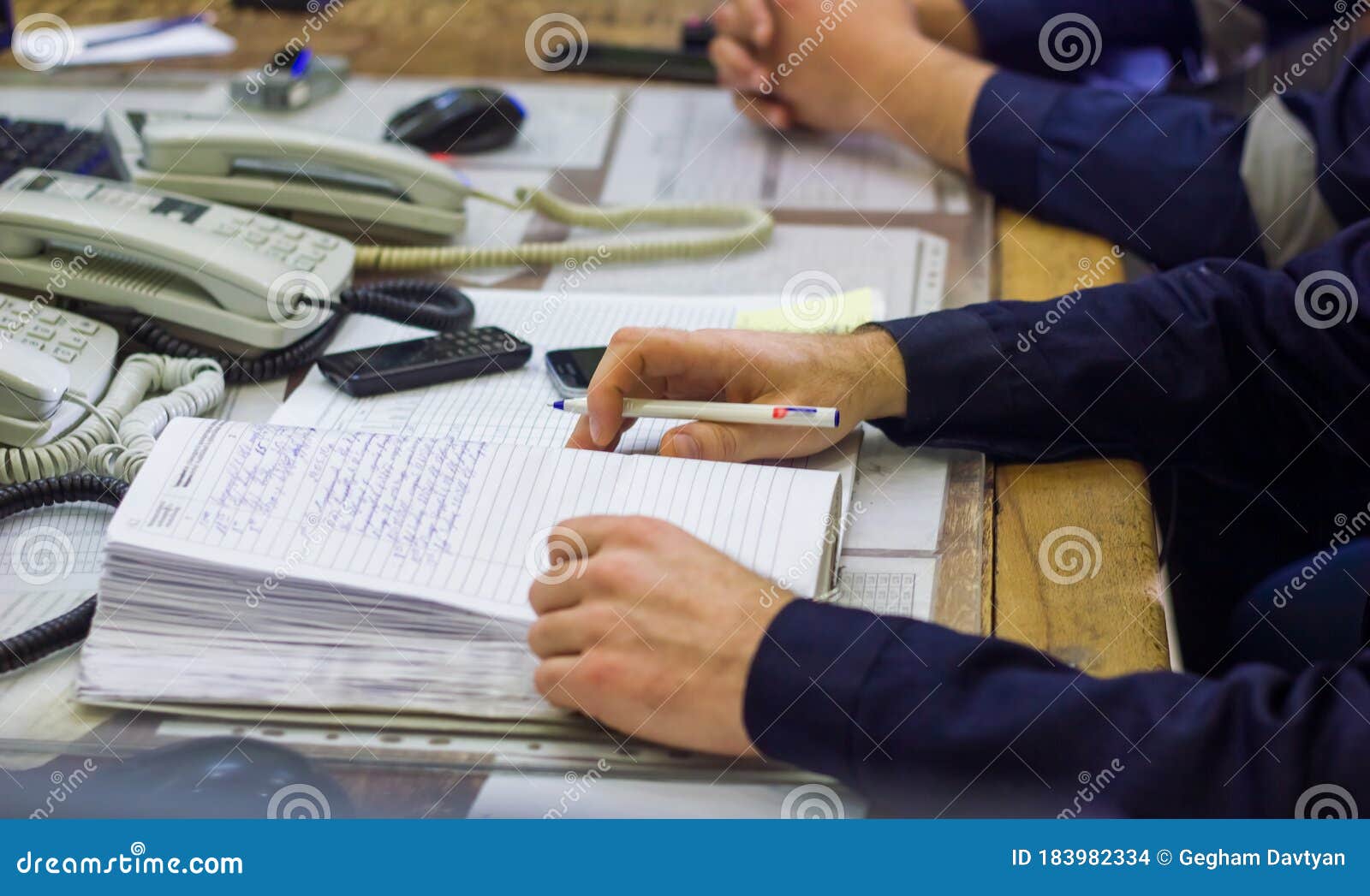 Man Writing in a Book, Man Writing in a Notebook Stock Photo - Image of ...