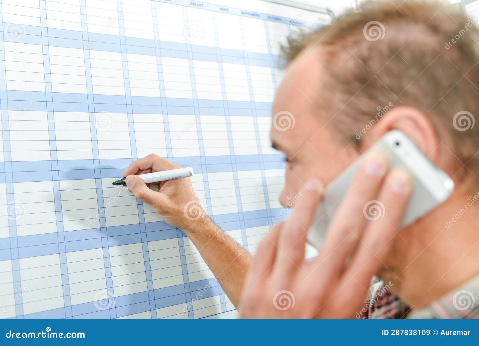 Man writing on calendar stock image. Image of late, planner - 287838109