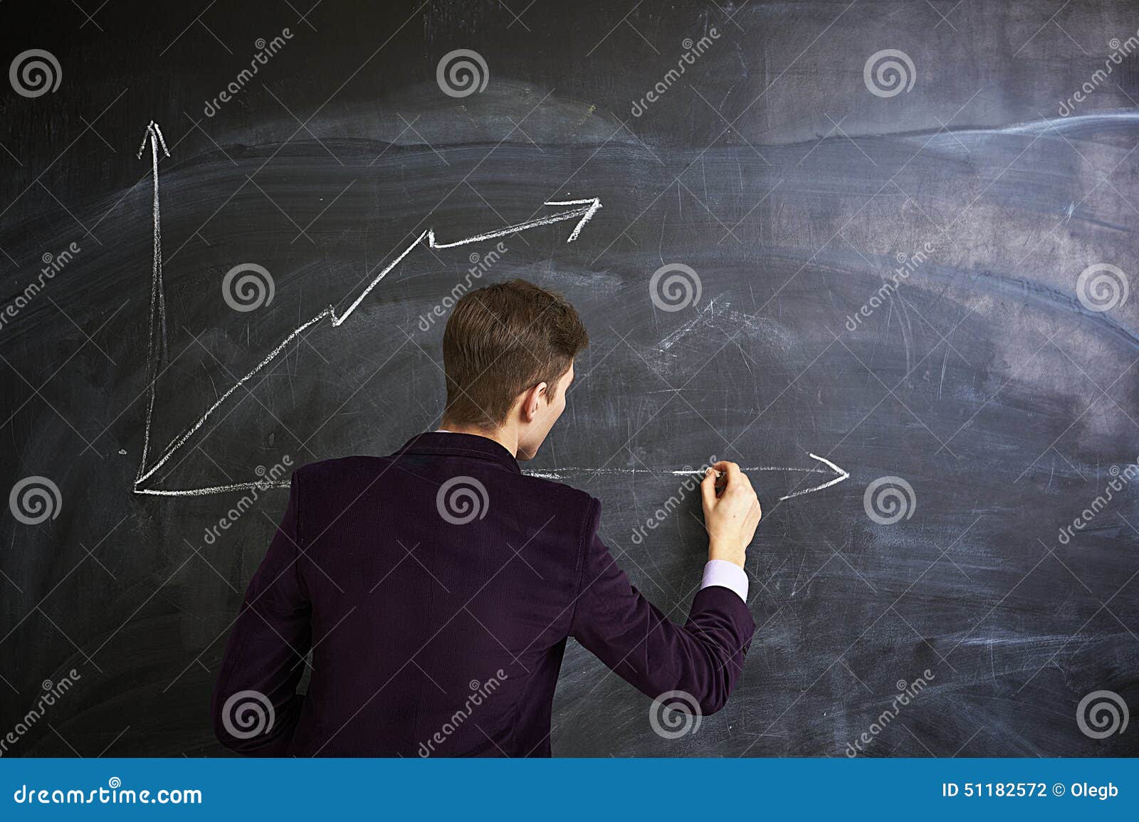 Man Writing on the Chalkboard Stock Photo - Image of blank, empty: 51182572