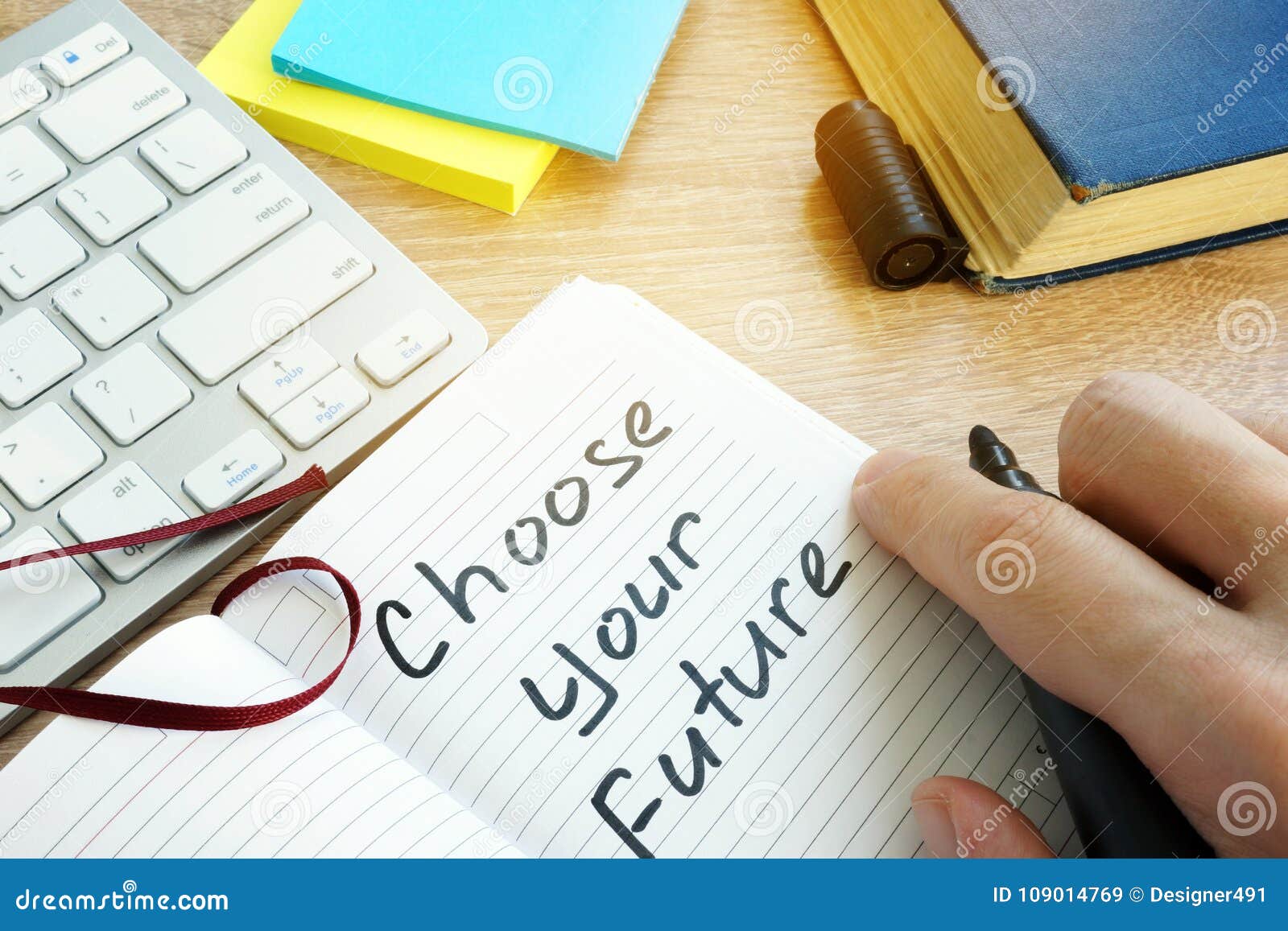 Man Writing Choose Your Future. Stock Image - Image of advice ...