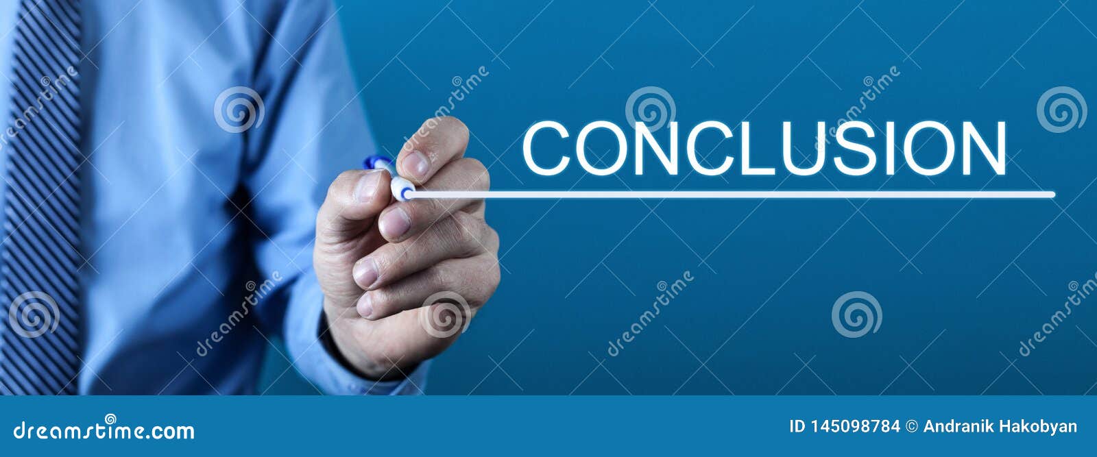 Man Writing Conclusion Text in Screen Stock Photo - Image of writing ...