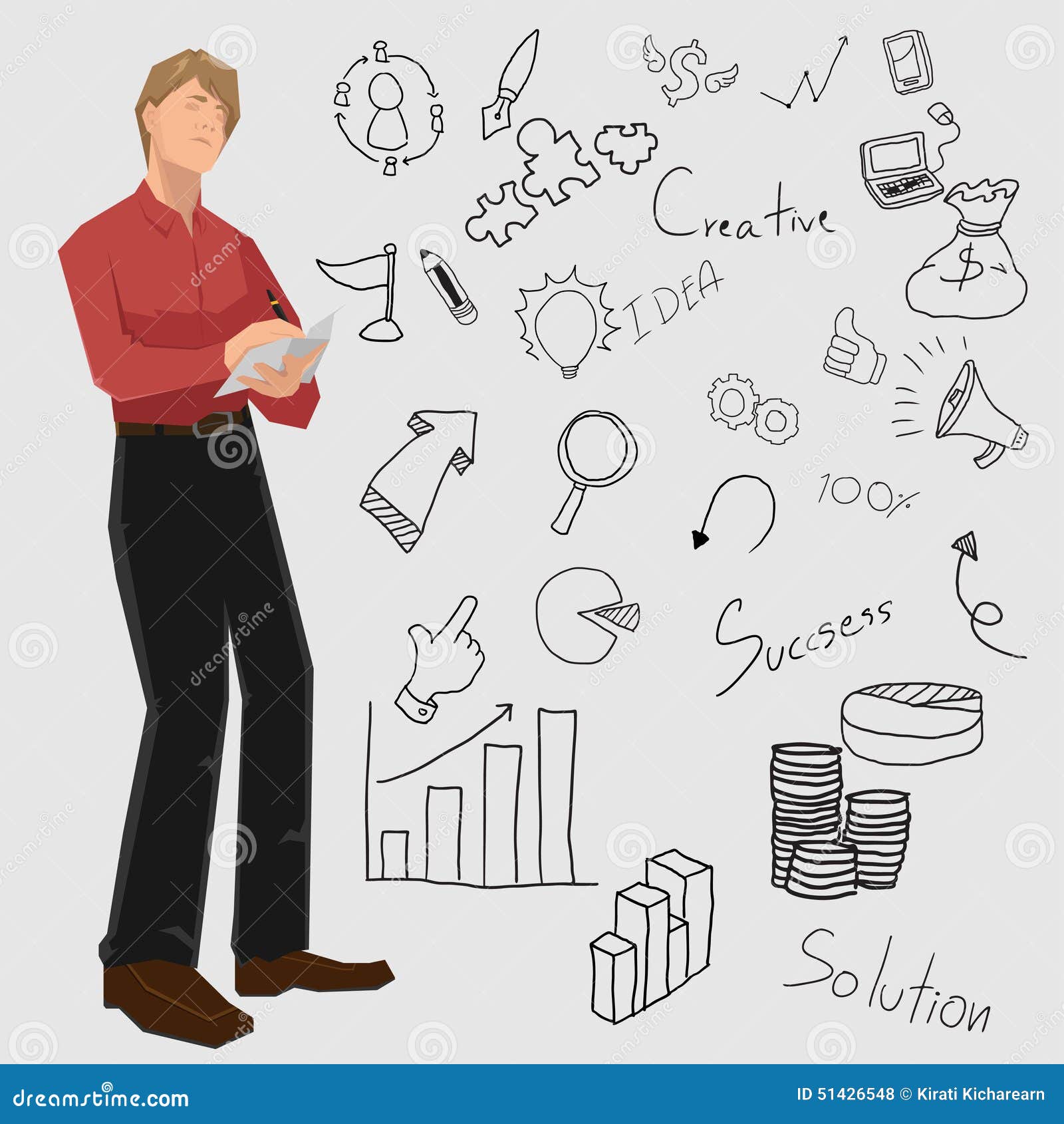 MAN Writing stock illustration. Illustration of isolated - 51426548