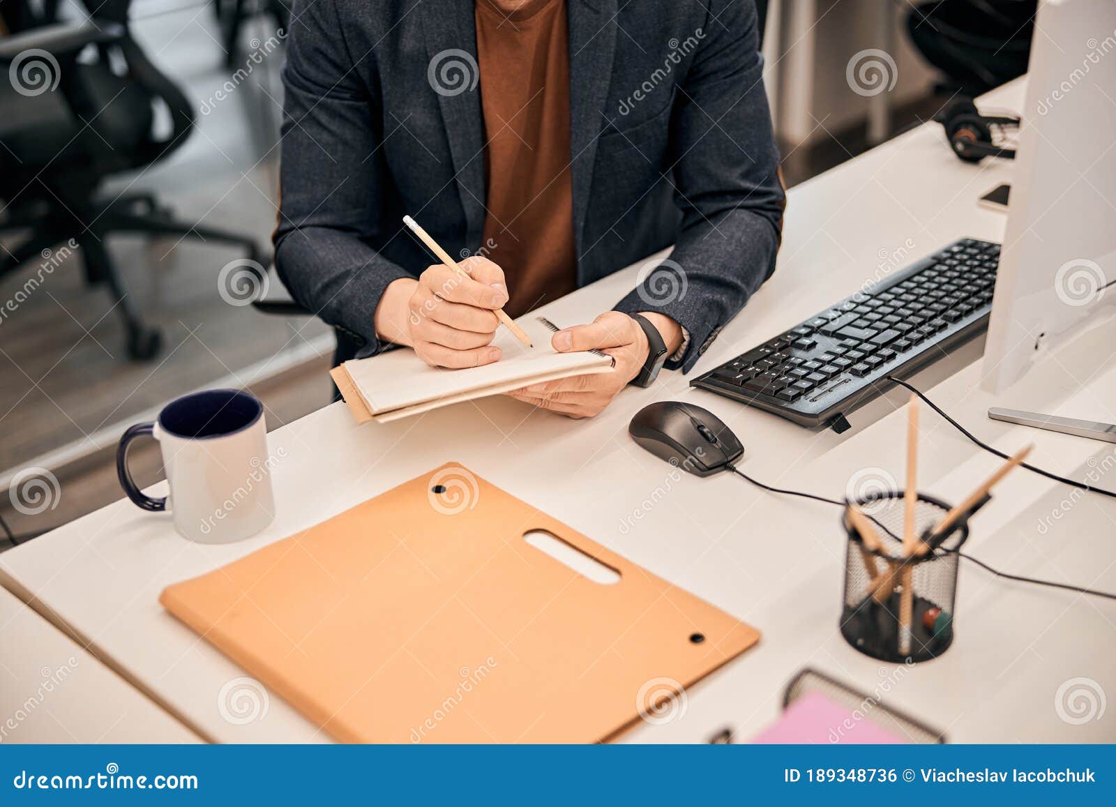 Man Writing Important Notes on the Diary Stock Photo - Image of ...