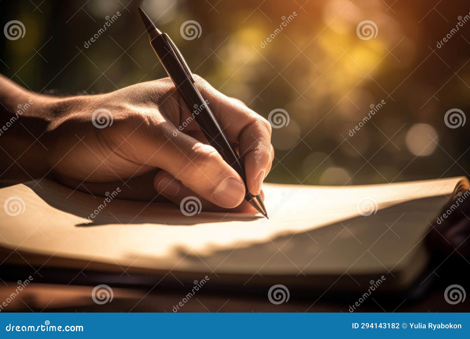 Man Writing in Journal. Generate Ai Stock Illustration - Illustration ...