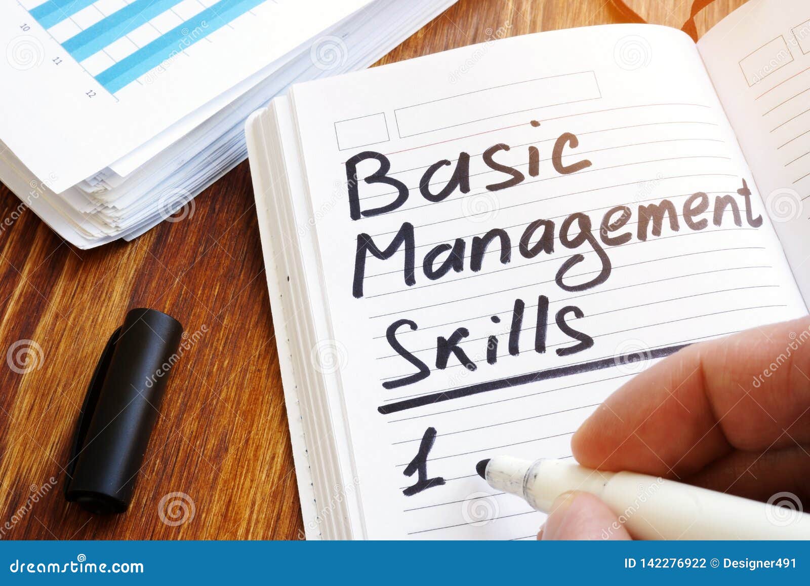 Man Writing List of Basic Management Skills Stock Photo - Image of ...