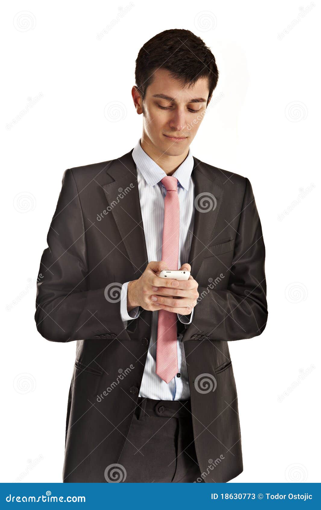 Man Writing Message on Cellphone Stock Image - Image of typing, message ...