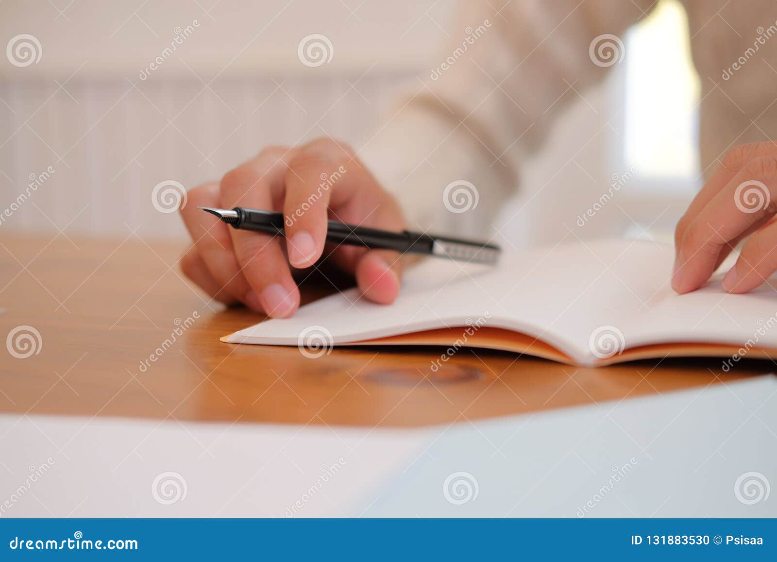 Man Writing Note on Notebook at Home Stock Photo - Image of student ...