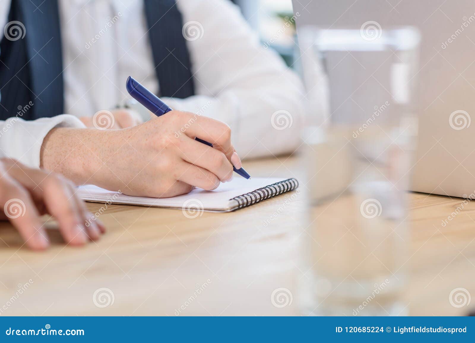 Man Writing in Notepad during Meeting Stock Photo - Image of formalwear ...