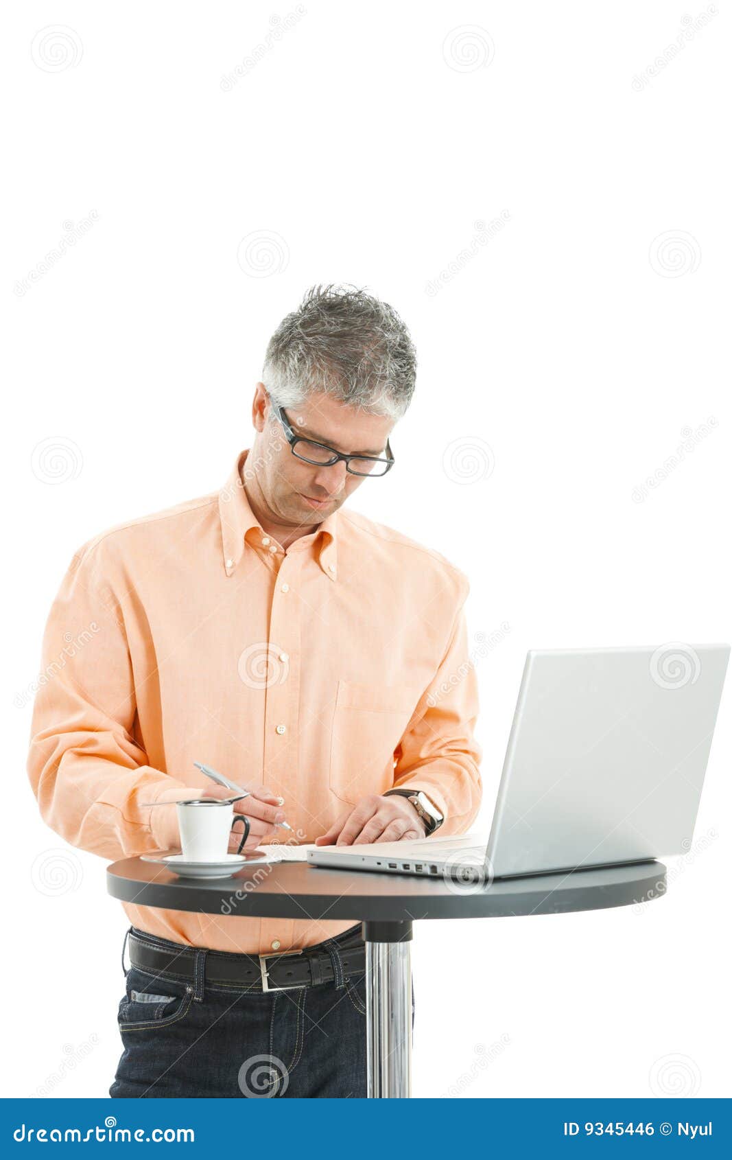 Man writing notes stock photo. Image of male, glasses - 9345446