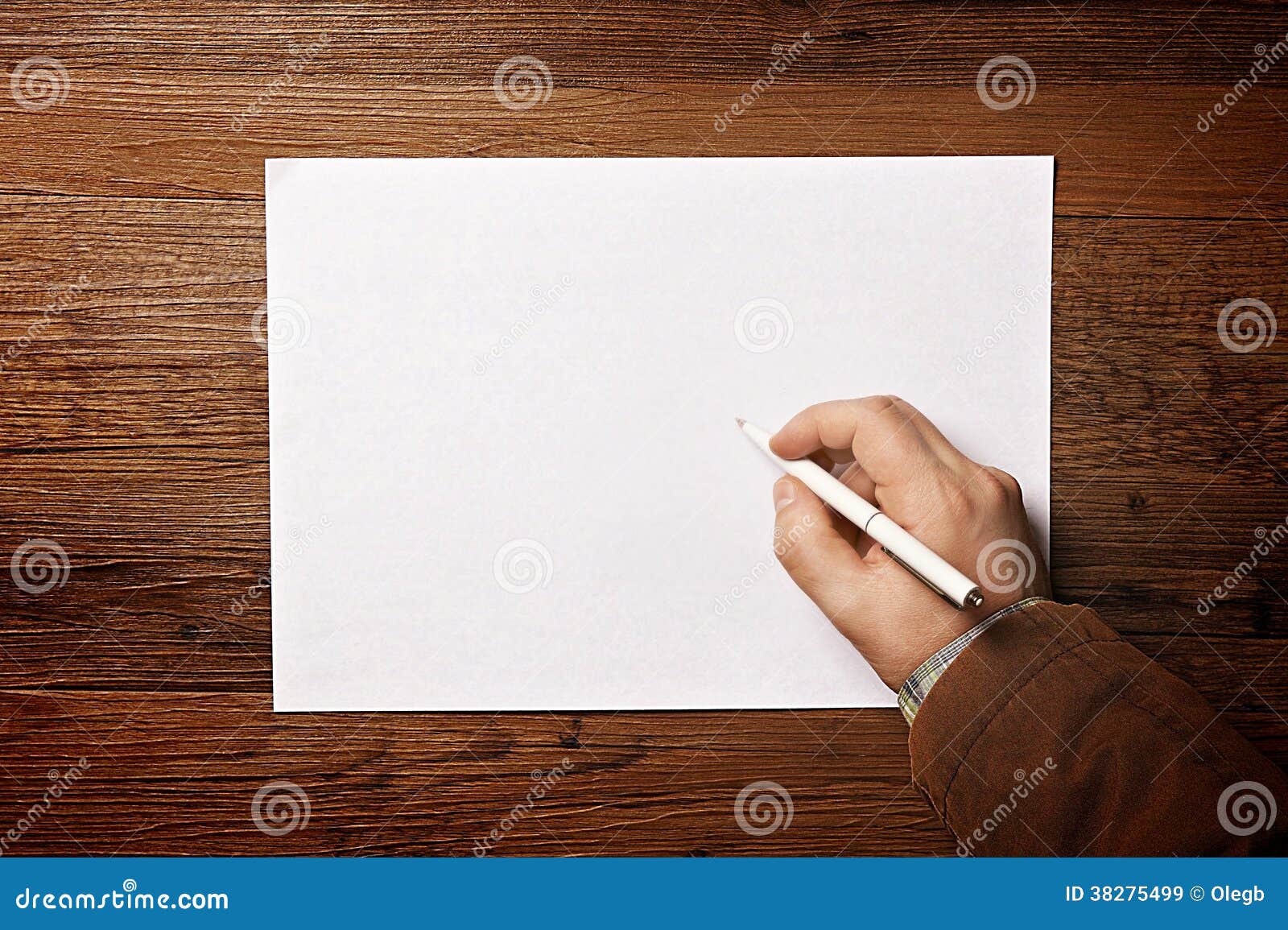 Man writing on paper stock image. Image of close, blank - 38275499
