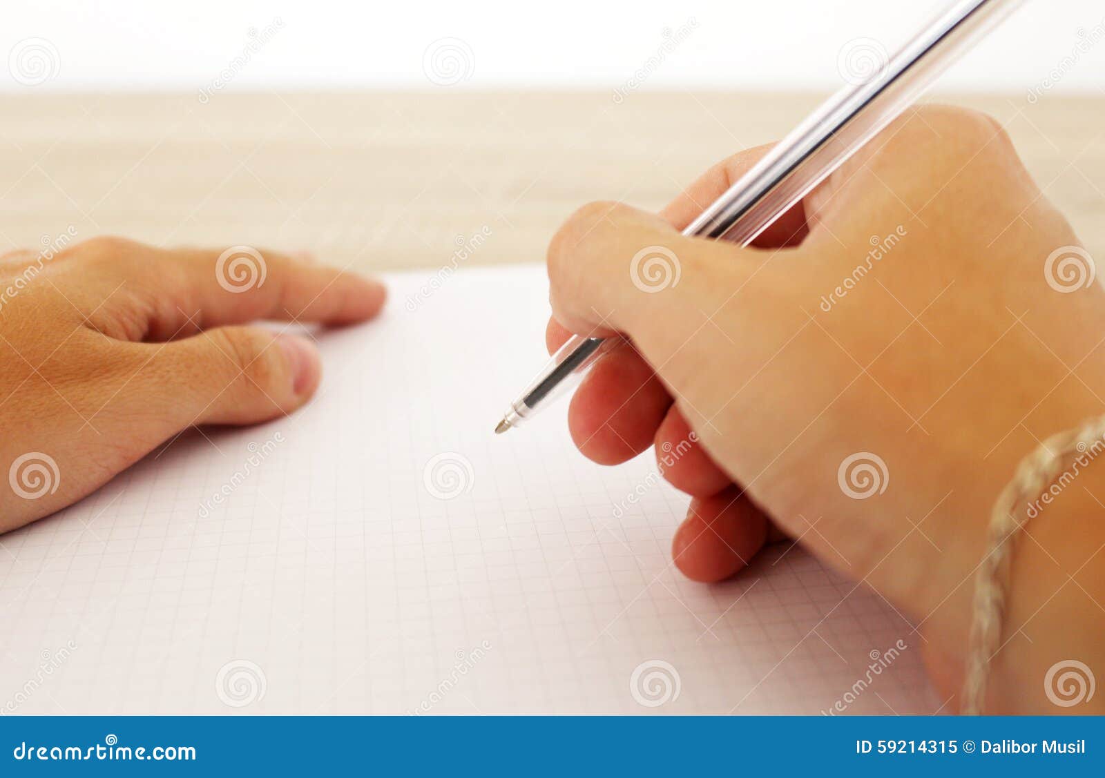 Man is Writing on the Paper with Pen Stock Image - Image of study ...