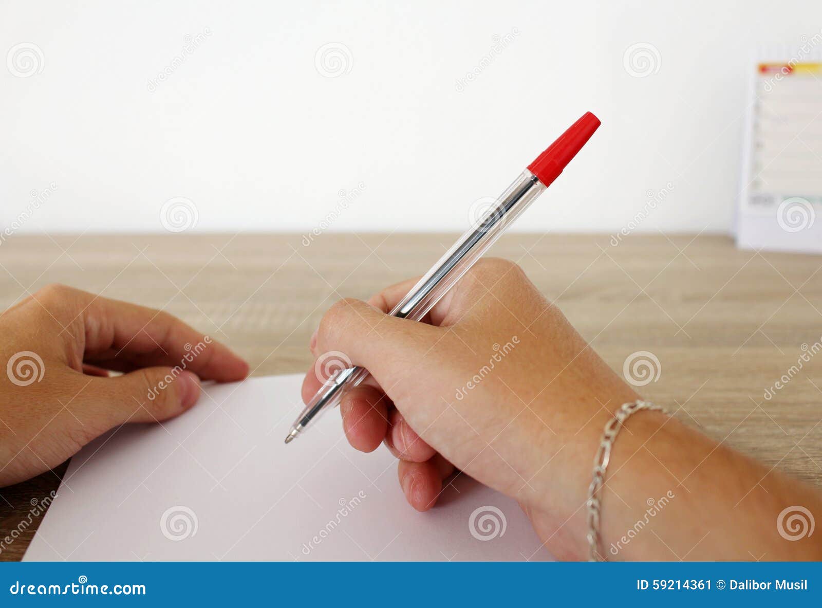 Man is Writing on the Paper with Pen Stock Image - Image of learn ...