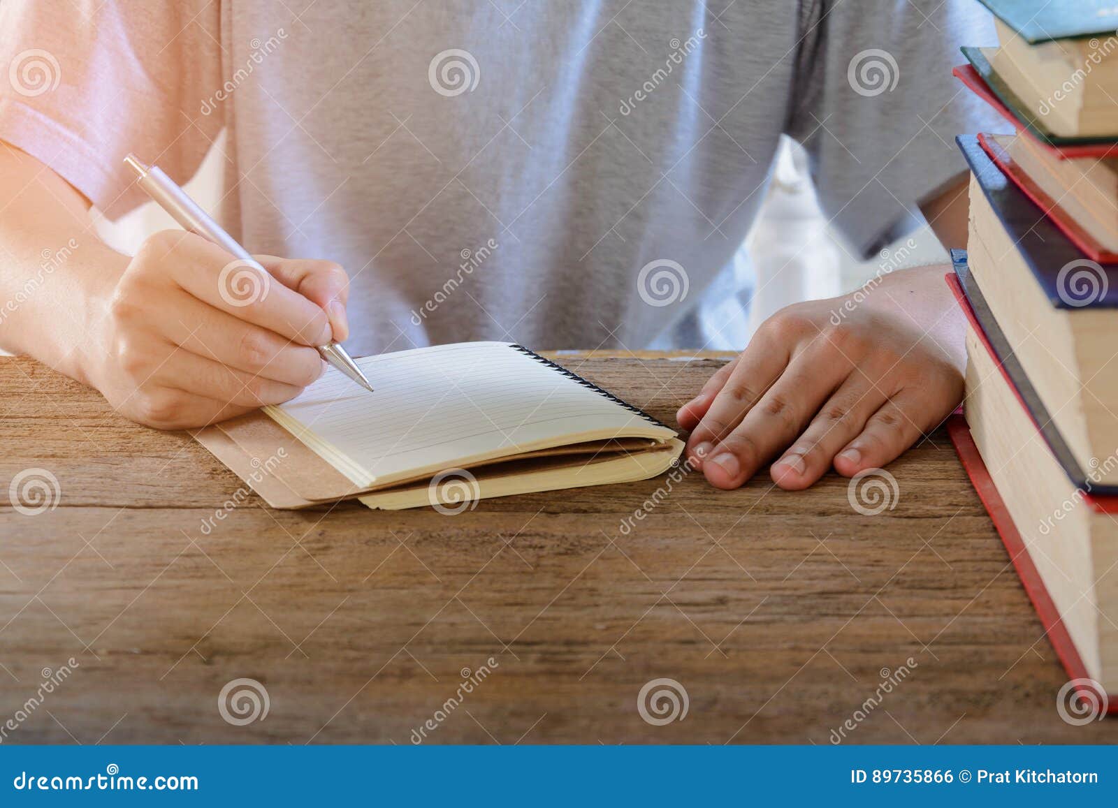 Man writing pen in book stock photo. Image of journalism - 89735866