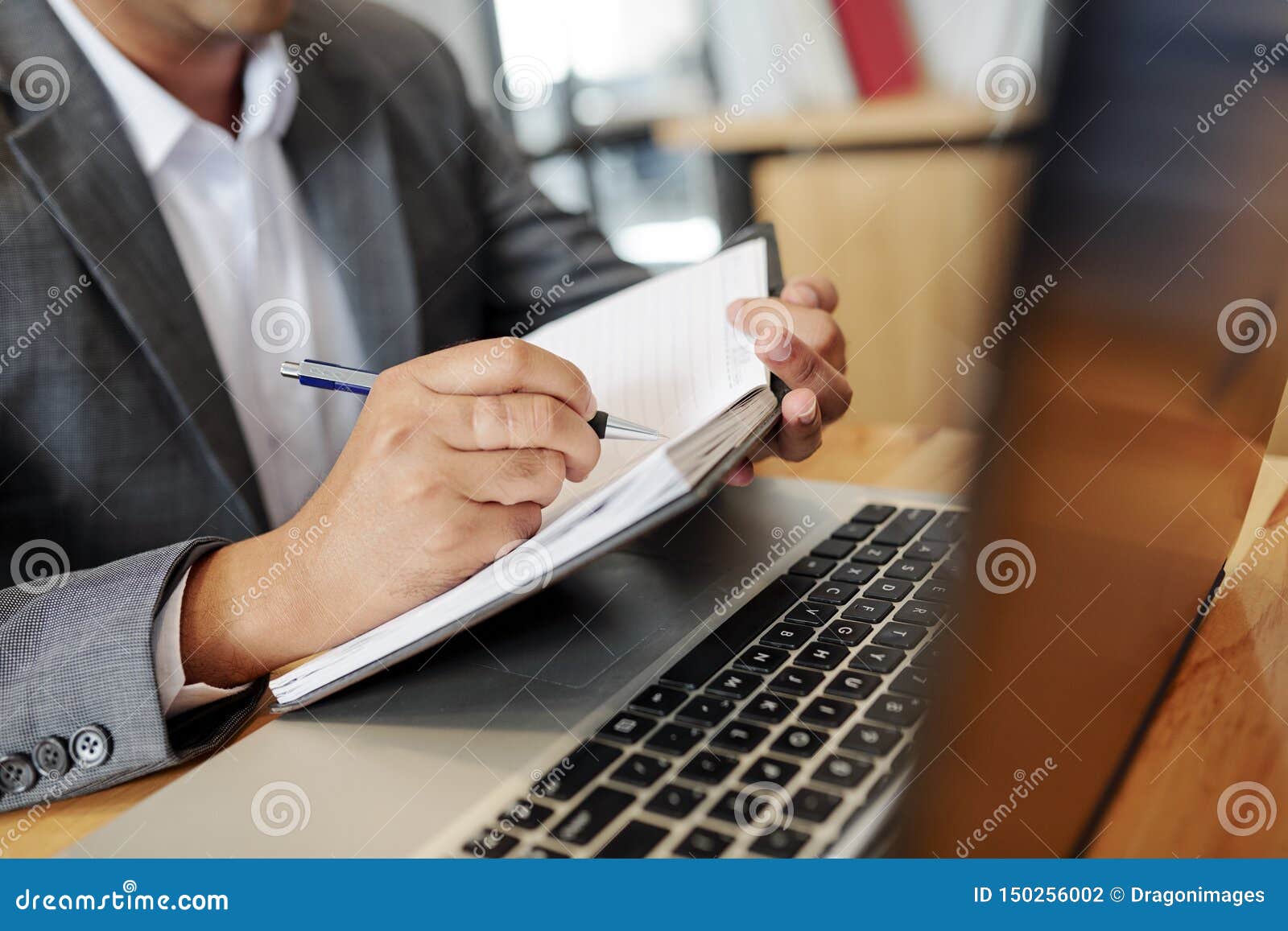 Man Writing Plans in Notepad Stock Photo - Image of professional ...