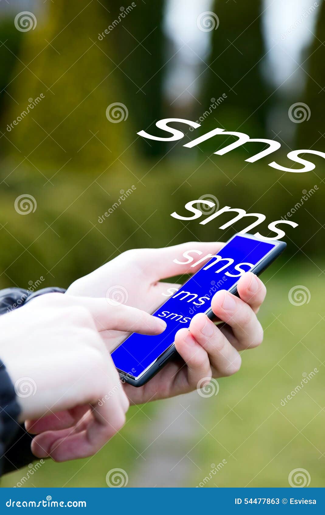 Man is Writing Sms from Mobile Phone Stock Image - Image of technology ...