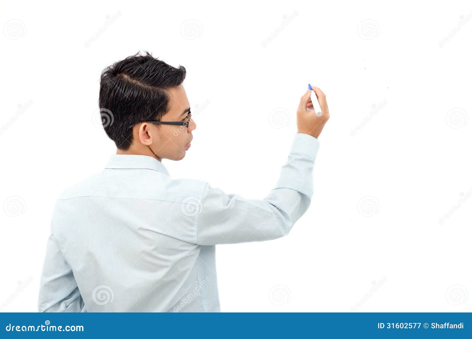 Man Writing Something on Board Stock Image - Image of marker, body ...