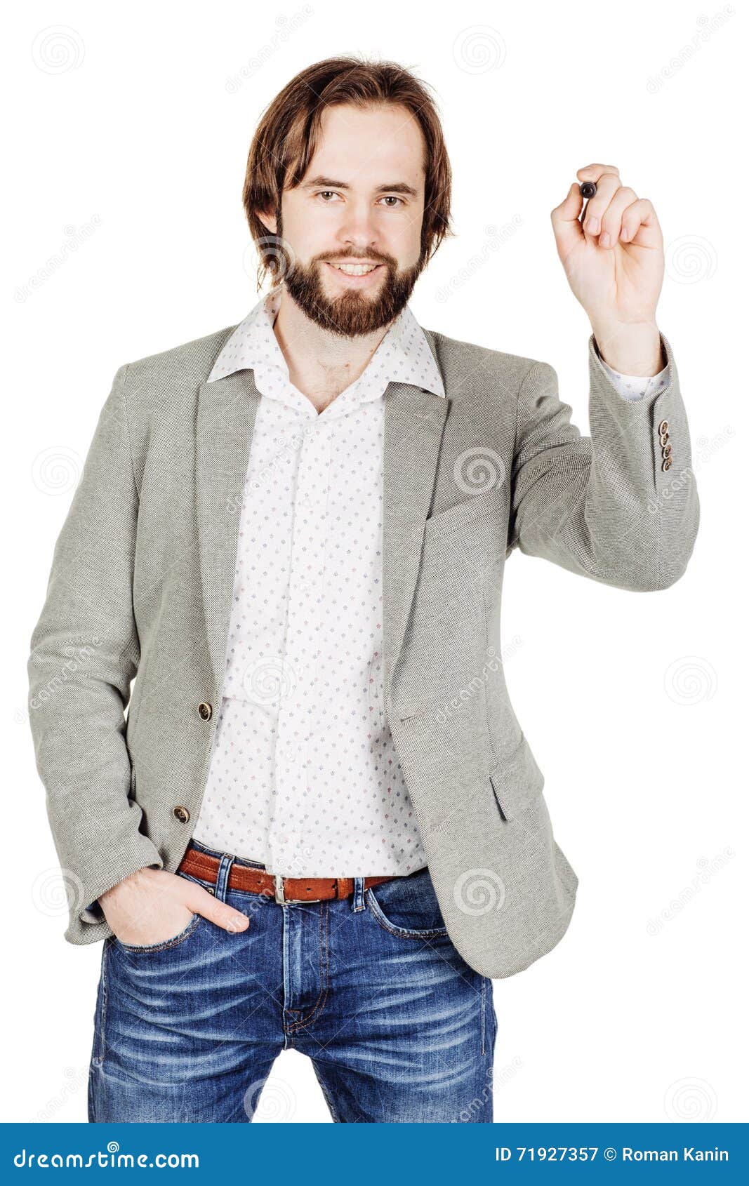Man Writing Something on Glass Board with Marker Stock Image - Image of ...