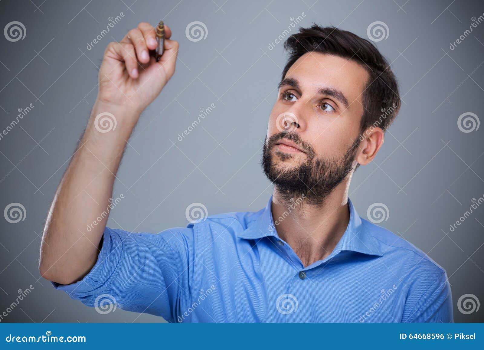 Man writing something stock photo. Image of writing, attractive - 64668596