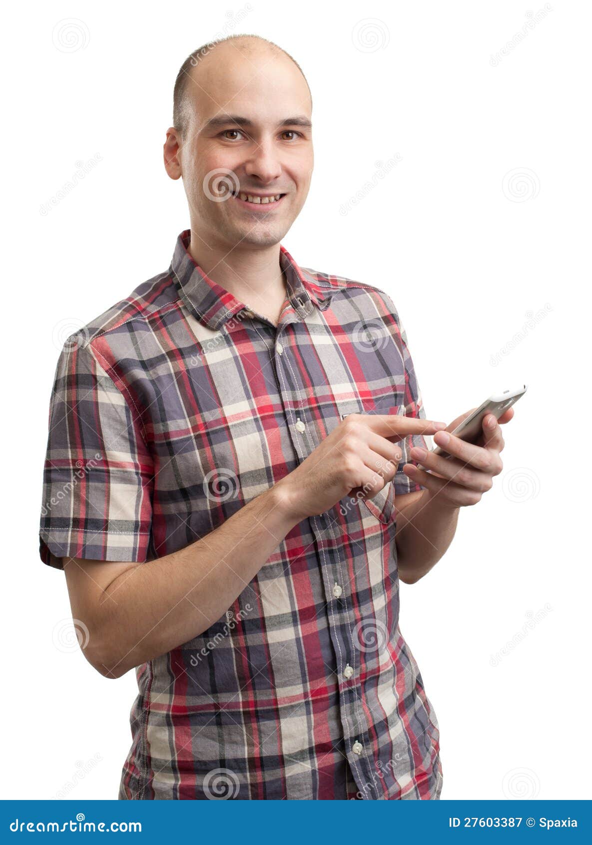 Man Writing Text Message on Smart Phone Stock Image - Image of person ...