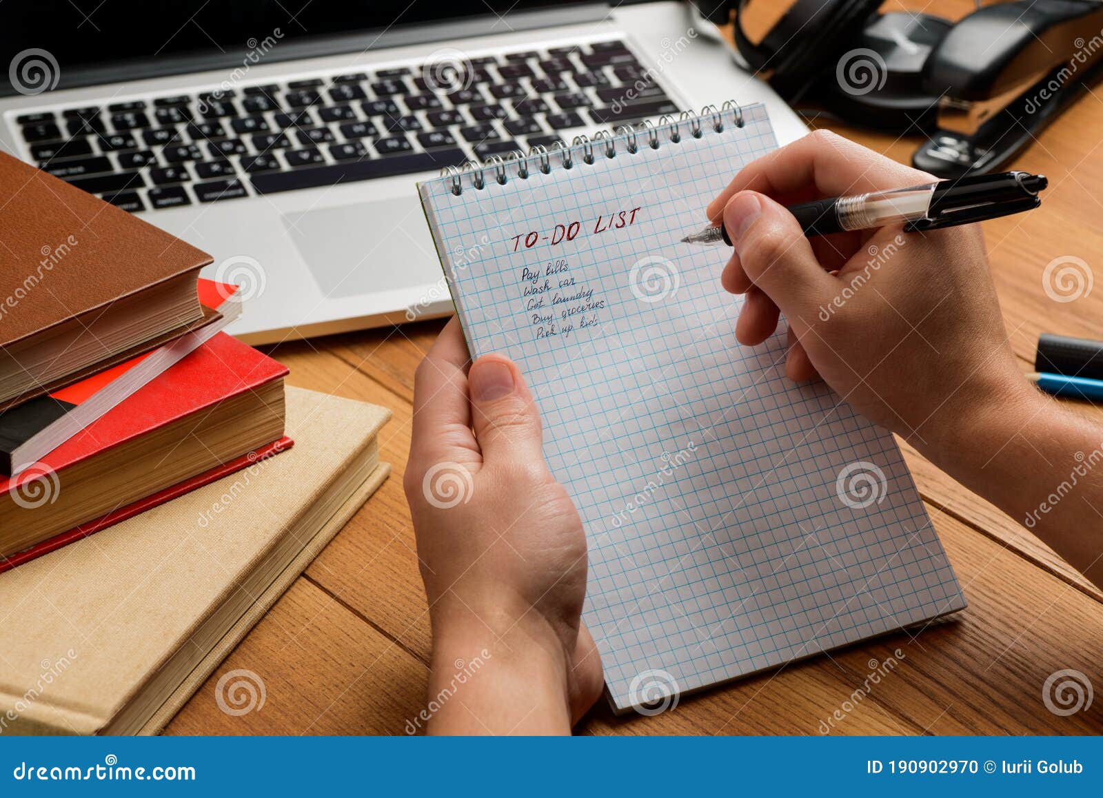 Man Writing a To Do List in a Notepad Stock Photo - Image of plan ...