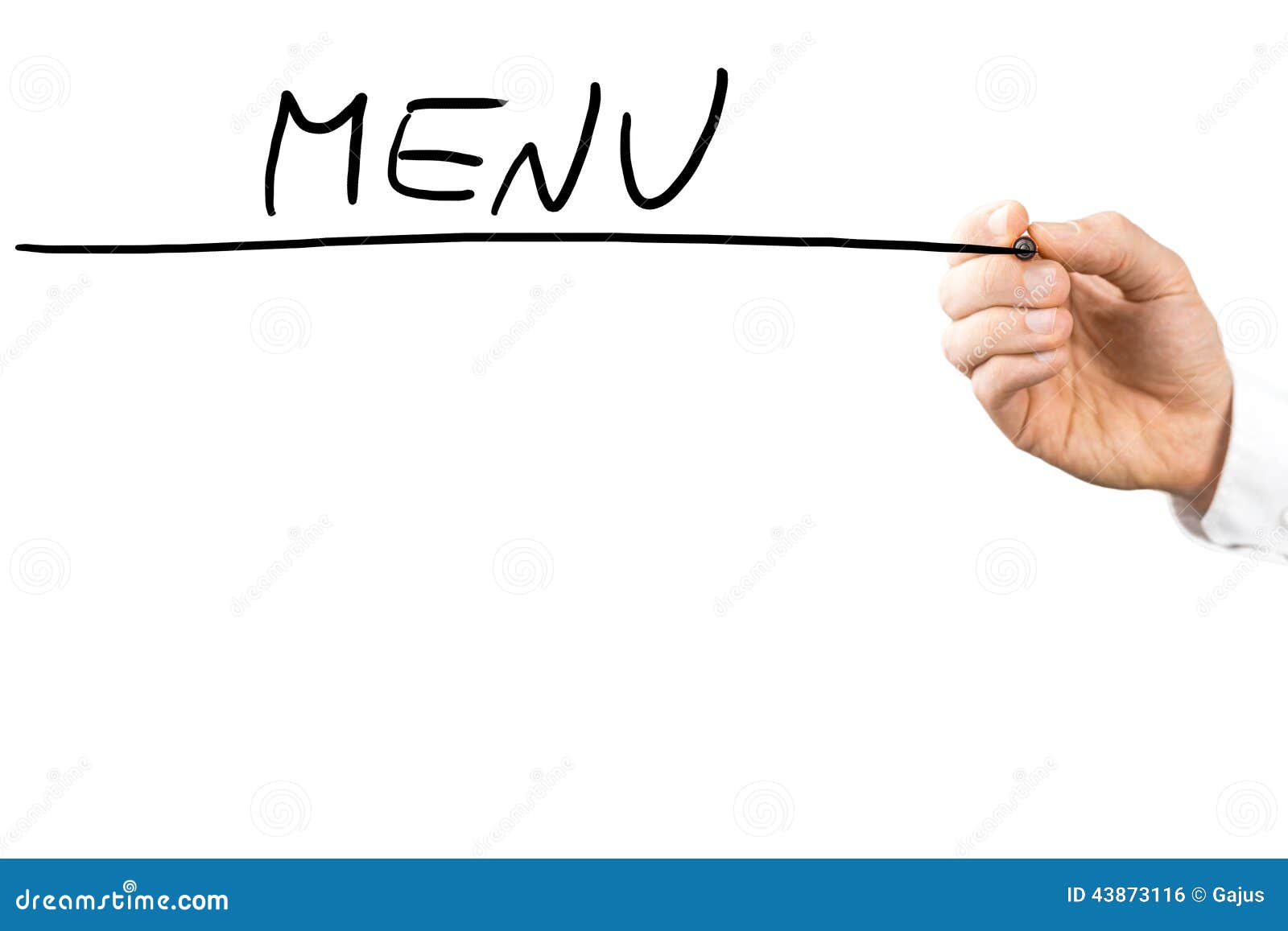 Man Writing the Word - Menu on a Virtual Screen Stock Photo - Image of ...