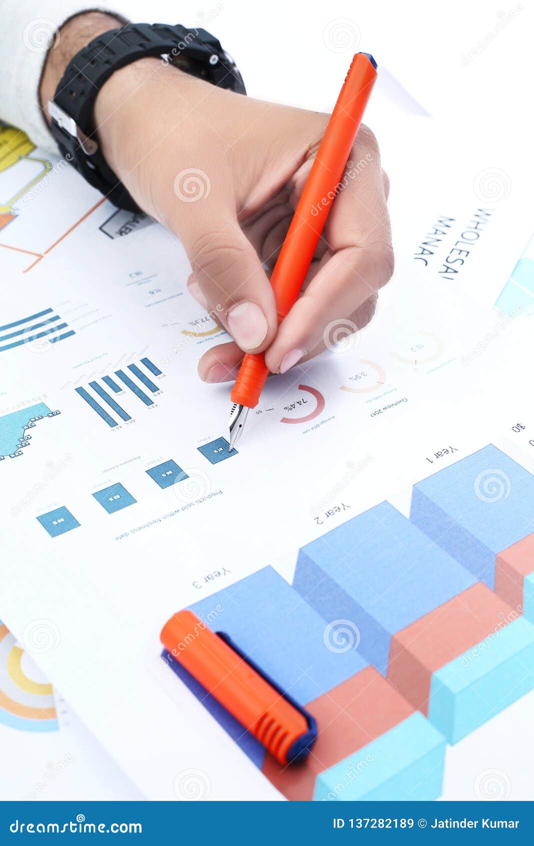 Man is Writing Work on the Graph Paper with Fountain Pen Stock Image ...