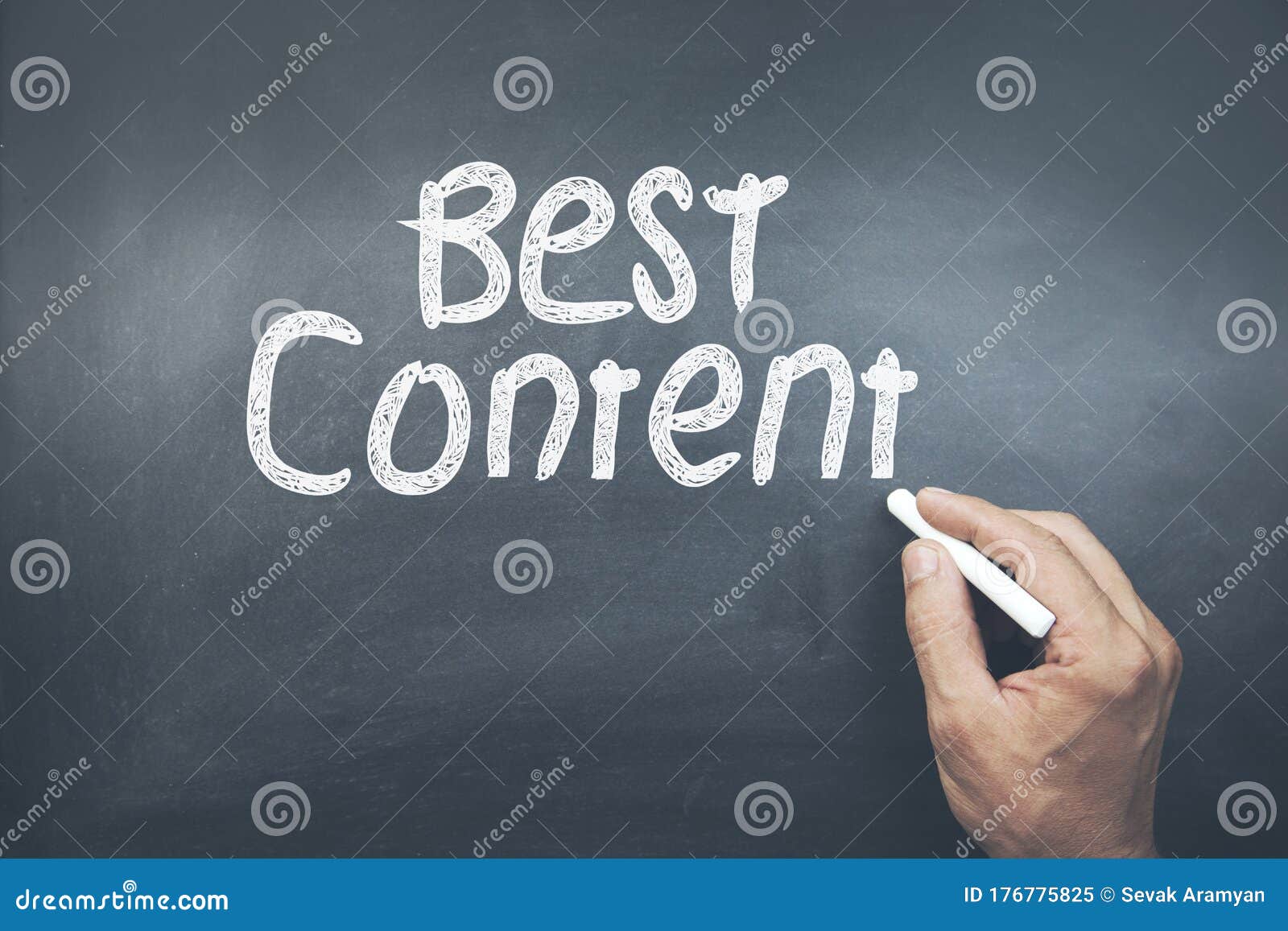 Man Written Best Content Text on Chalkboard Stock Image - Image of ...