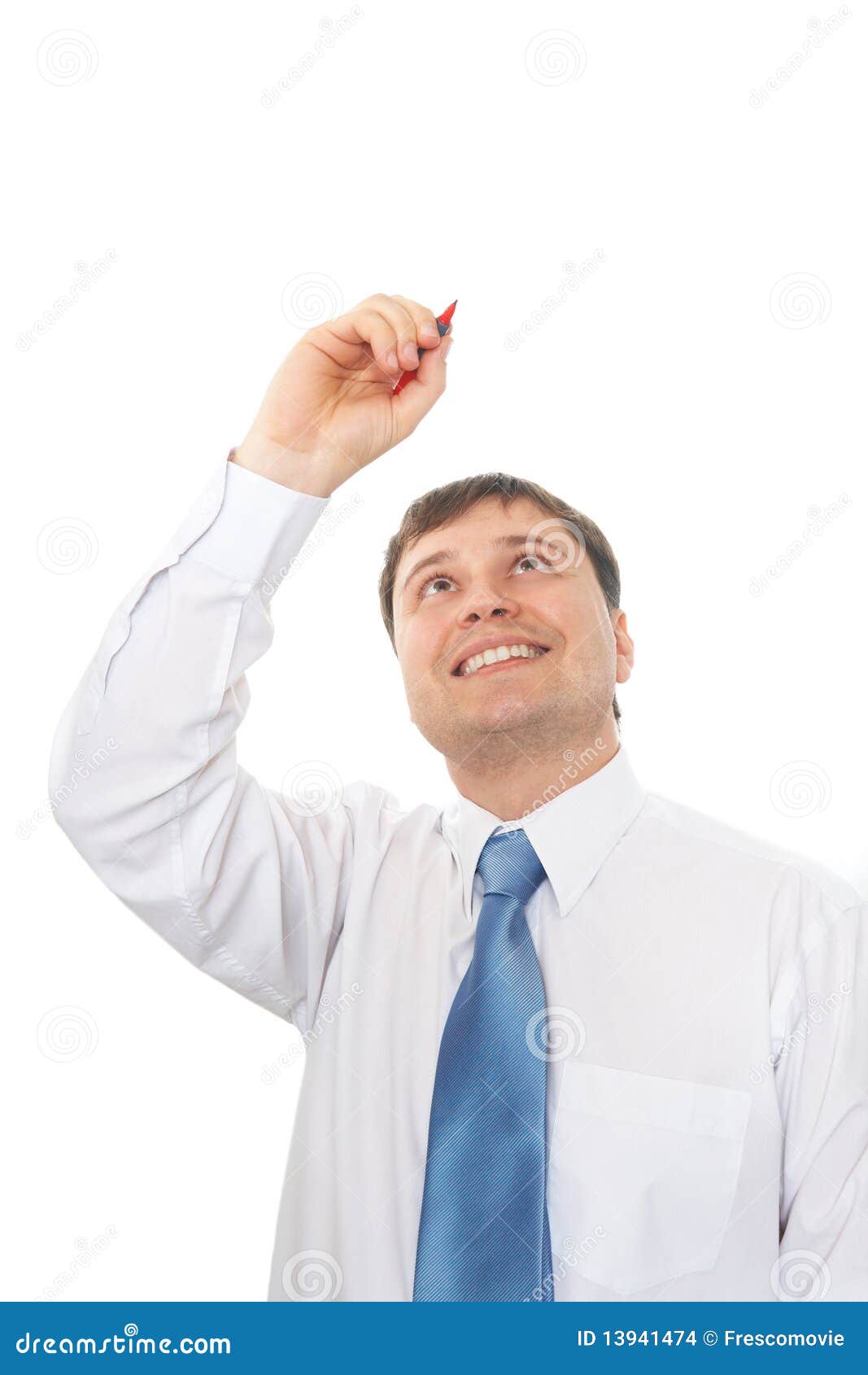 Man wrote marker stock photo. Image of pointing, portrait - 13941474