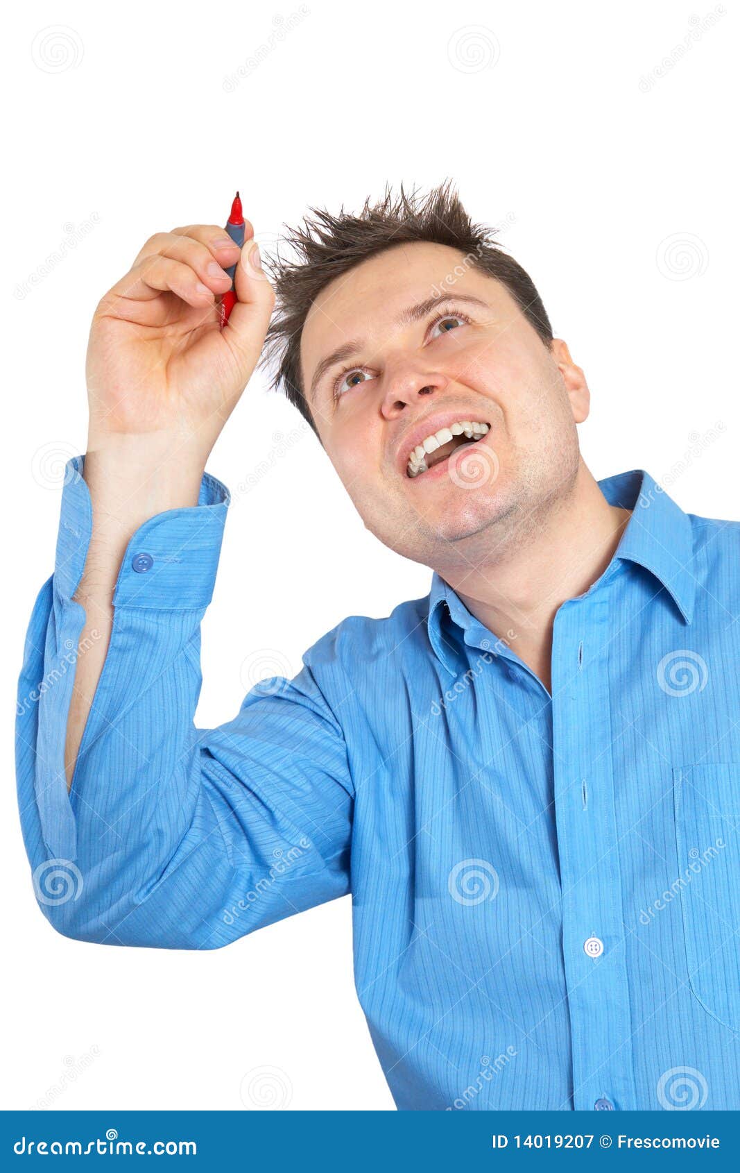 Man wrote marker stock image. Image of pointing, draw - 14019207