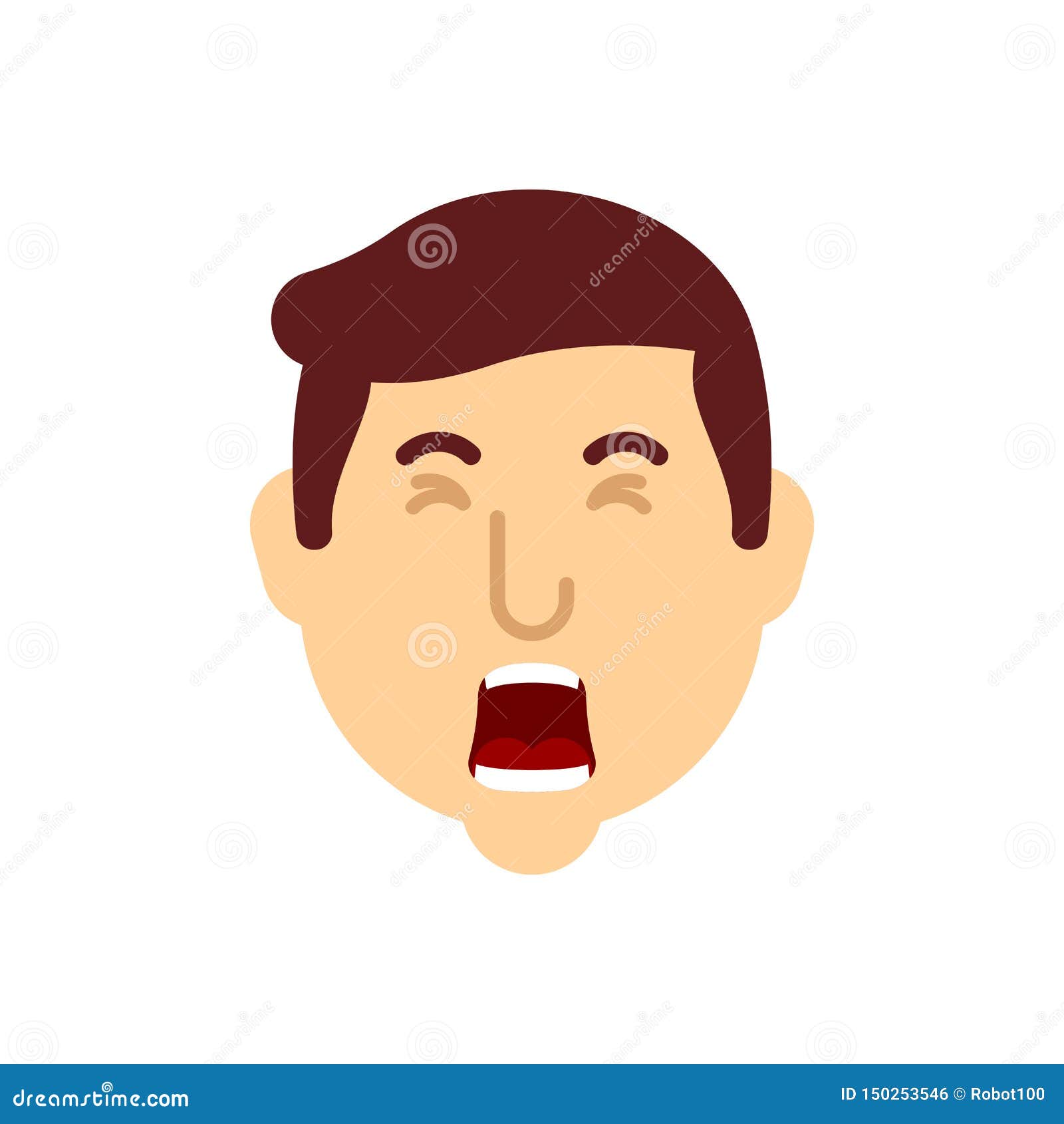 Man Yawn Face Isolated. Guy is Yawning Stock Vector - Illustration of ...