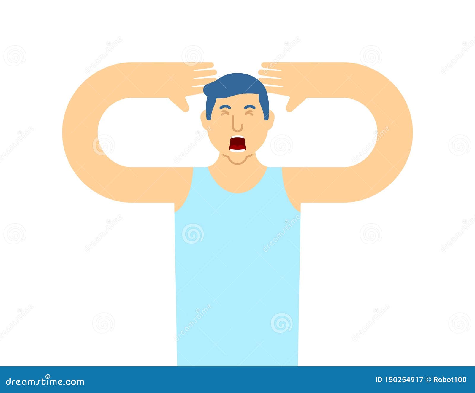 Man Yawn Isolated. Guy is Yawning Stock Vector - Illustration of ...