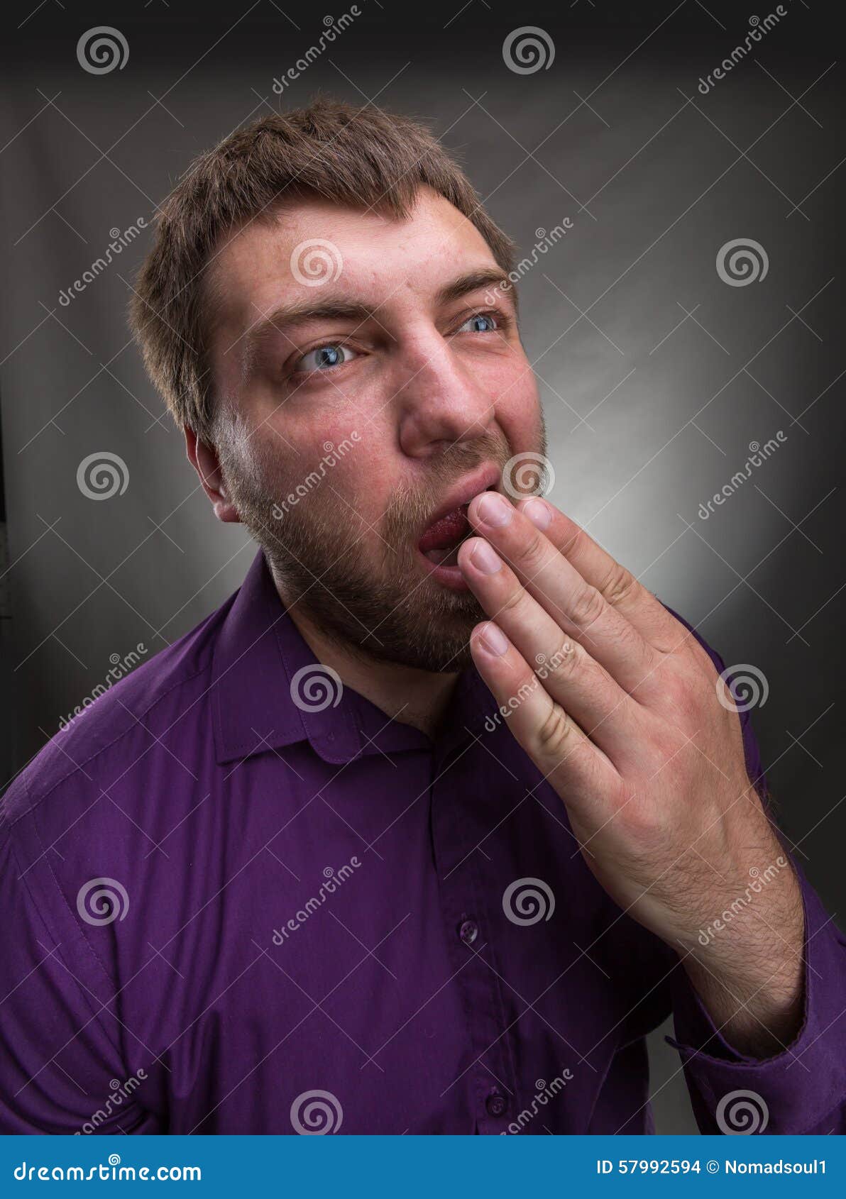 Man yawning stock photo. Image of bored, eyes, face, grey - 57992594