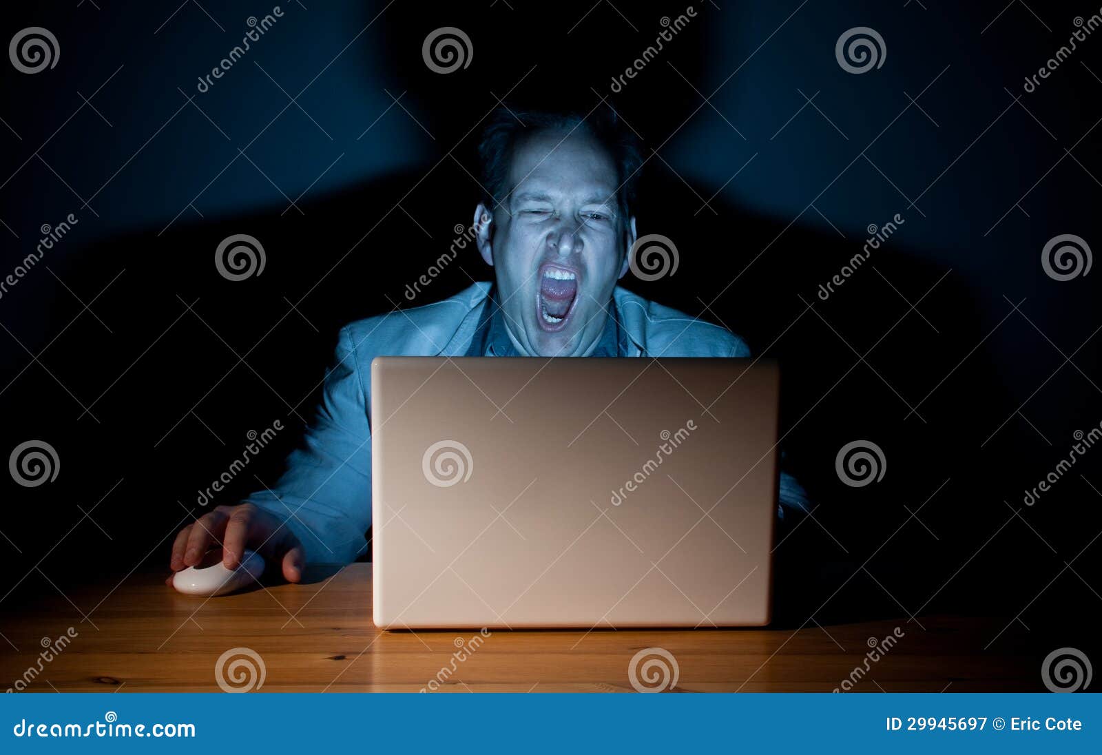 Tired computer guy stock image. Image of dark, male, bored - 29945697
