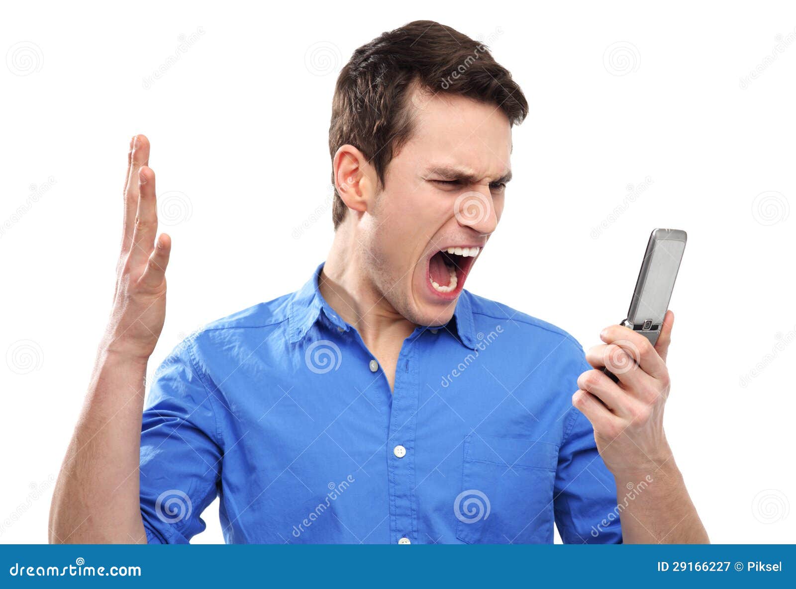 Man Yelling At His Mobile Phone Royalty Free Stock Photography - Image ...