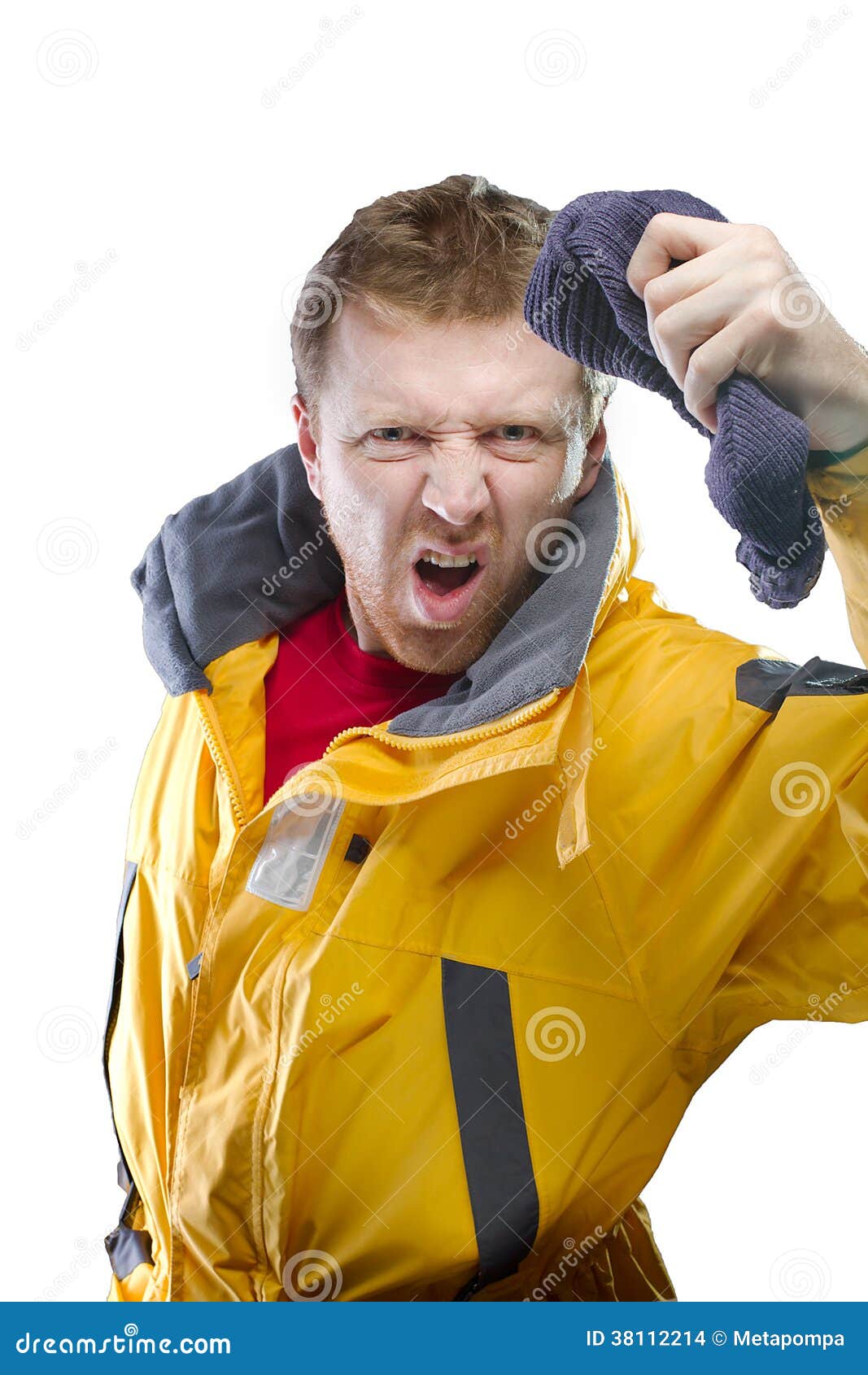 Man in yellow jacket stock photo. Image of human, dispute - 38112214