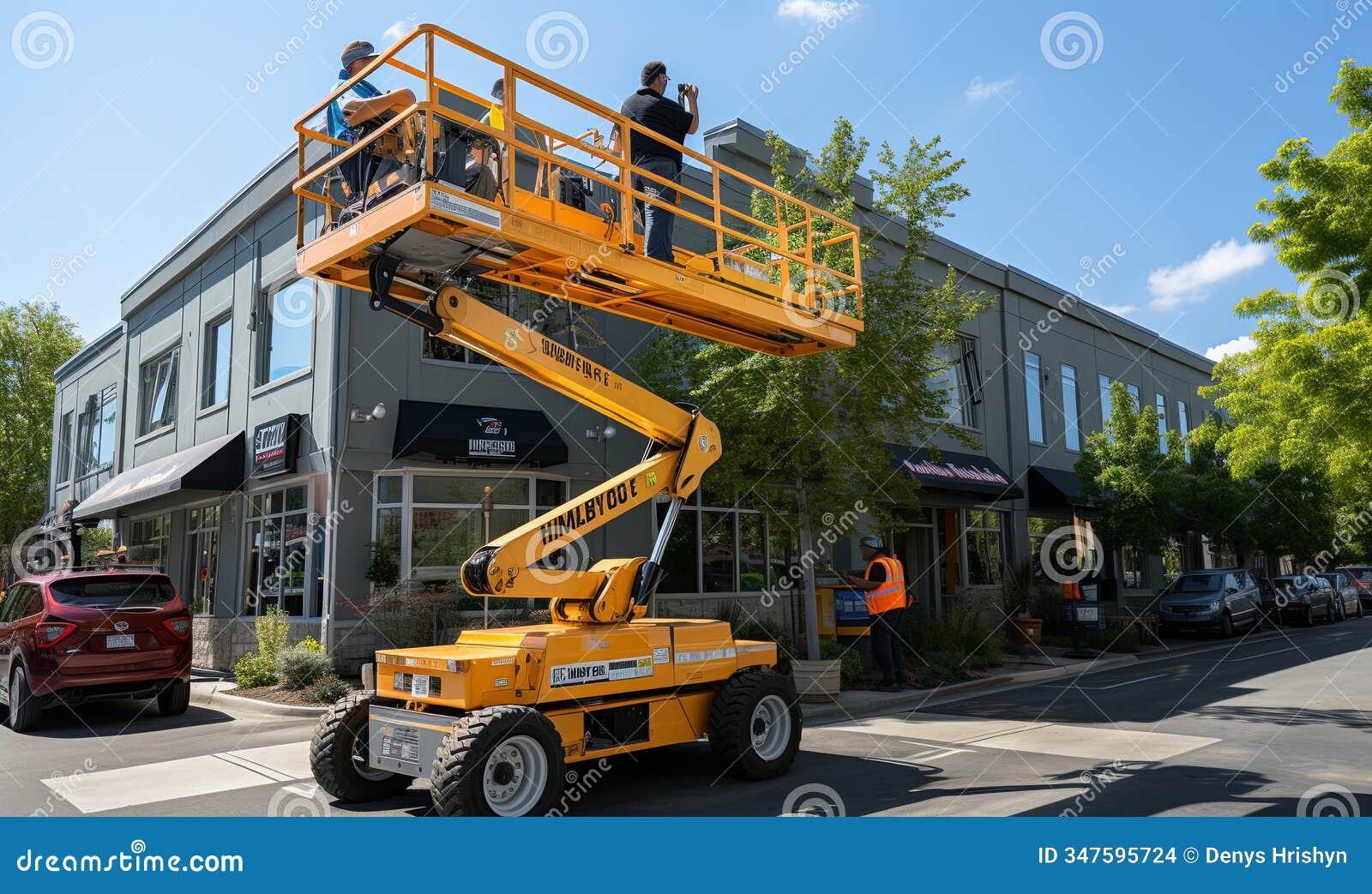 Yellow Lift Loader Platform Stock Photo | CartoonDealer.com #298848900