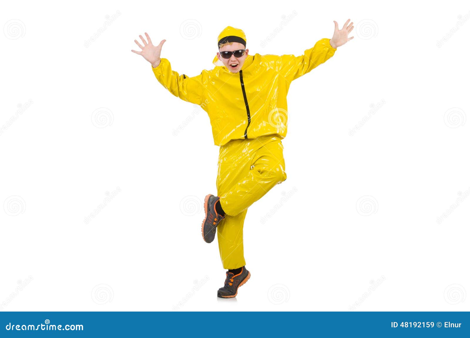 Man in Yellow Suit Isolated Stock Image - Image of dance, performance ...